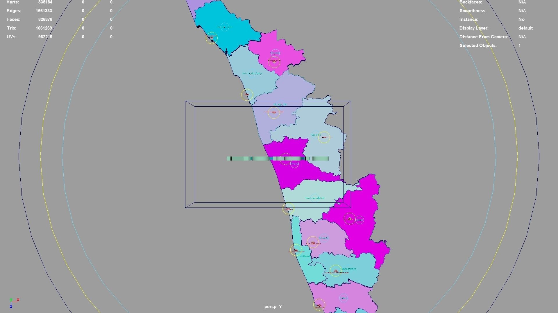 Kerala India map region 3D model geography political geographic 3D ...