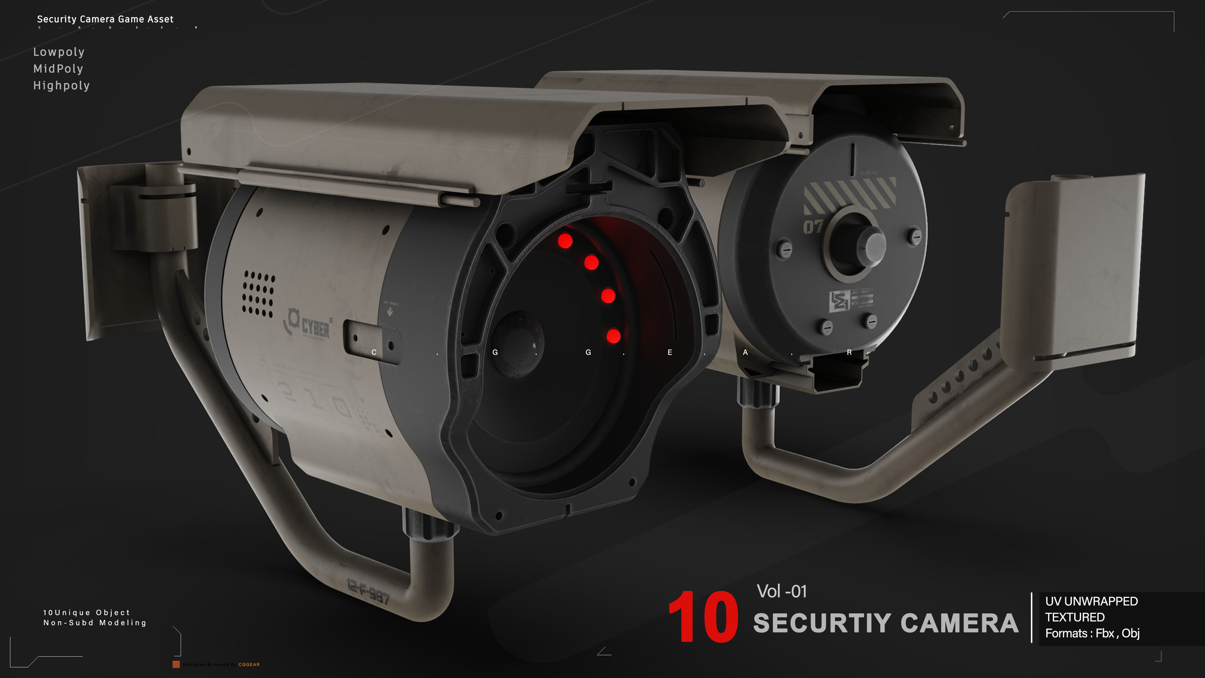 3D model Security Camera VOl 01 VR / AR / low-poly | CGTrader