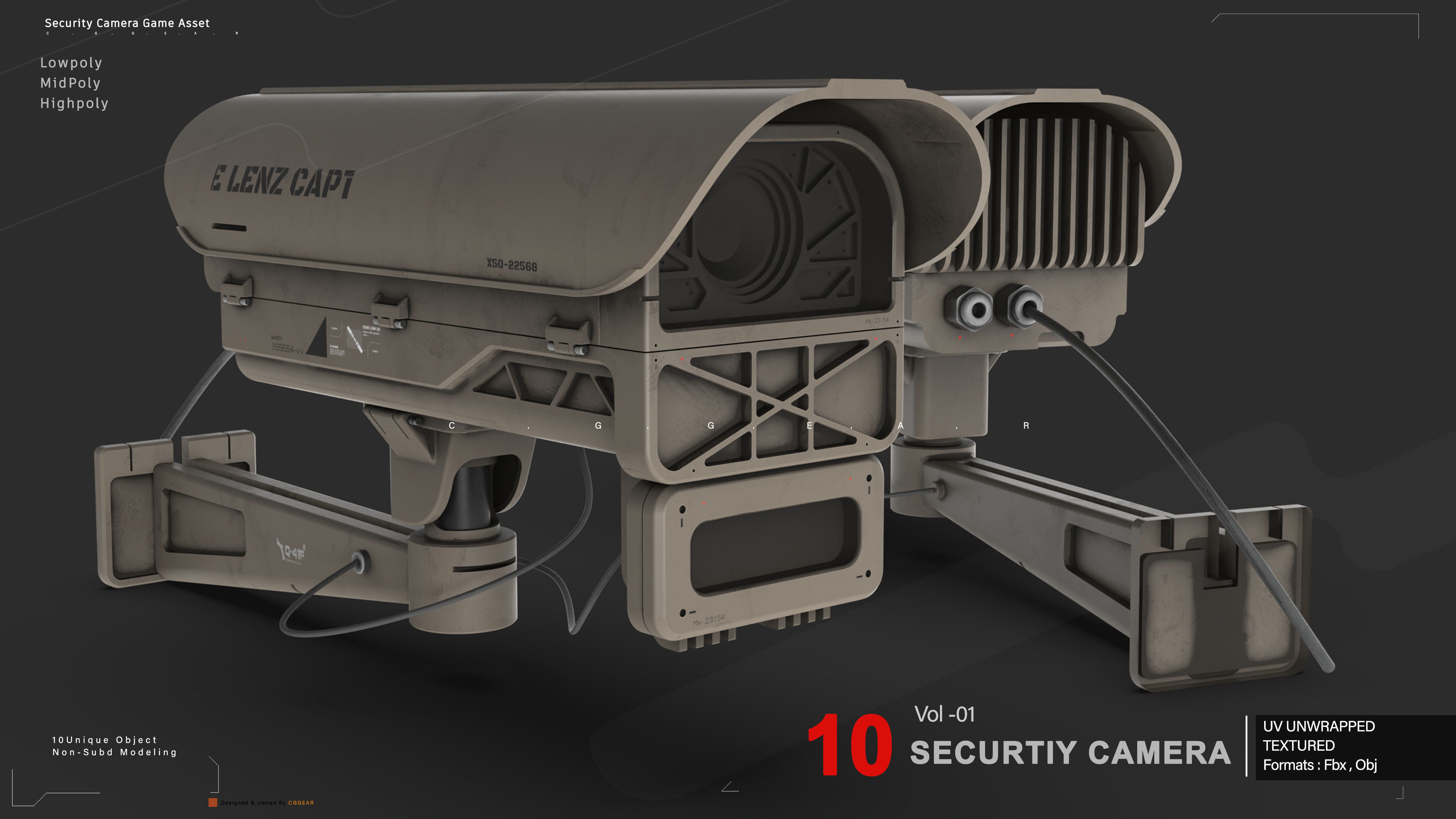 3D model Security Camera VOl 01 VR / AR / low-poly | CGTrader