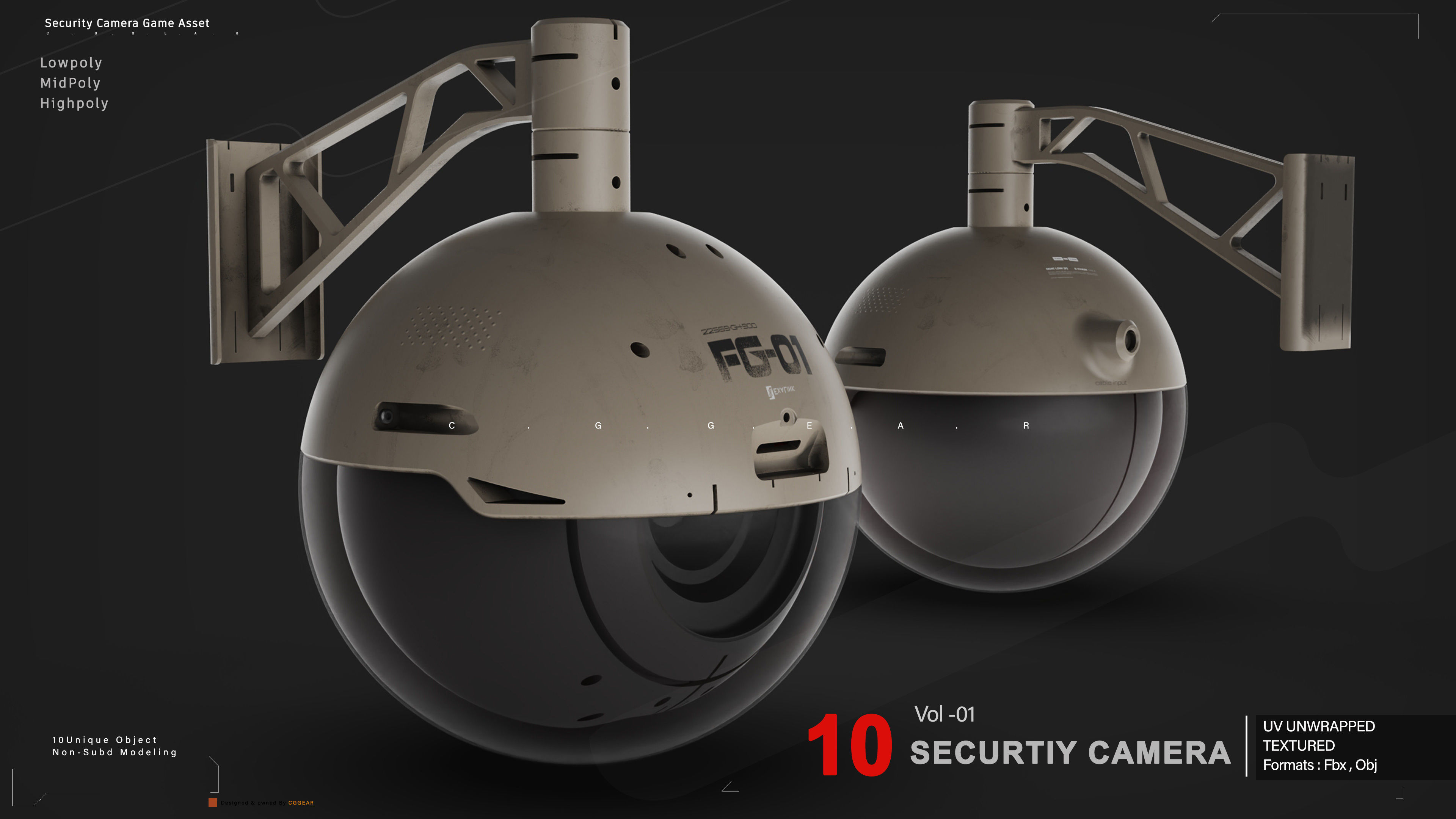 3D model Security Camera VOl 01 VR / AR / low-poly | CGTrader