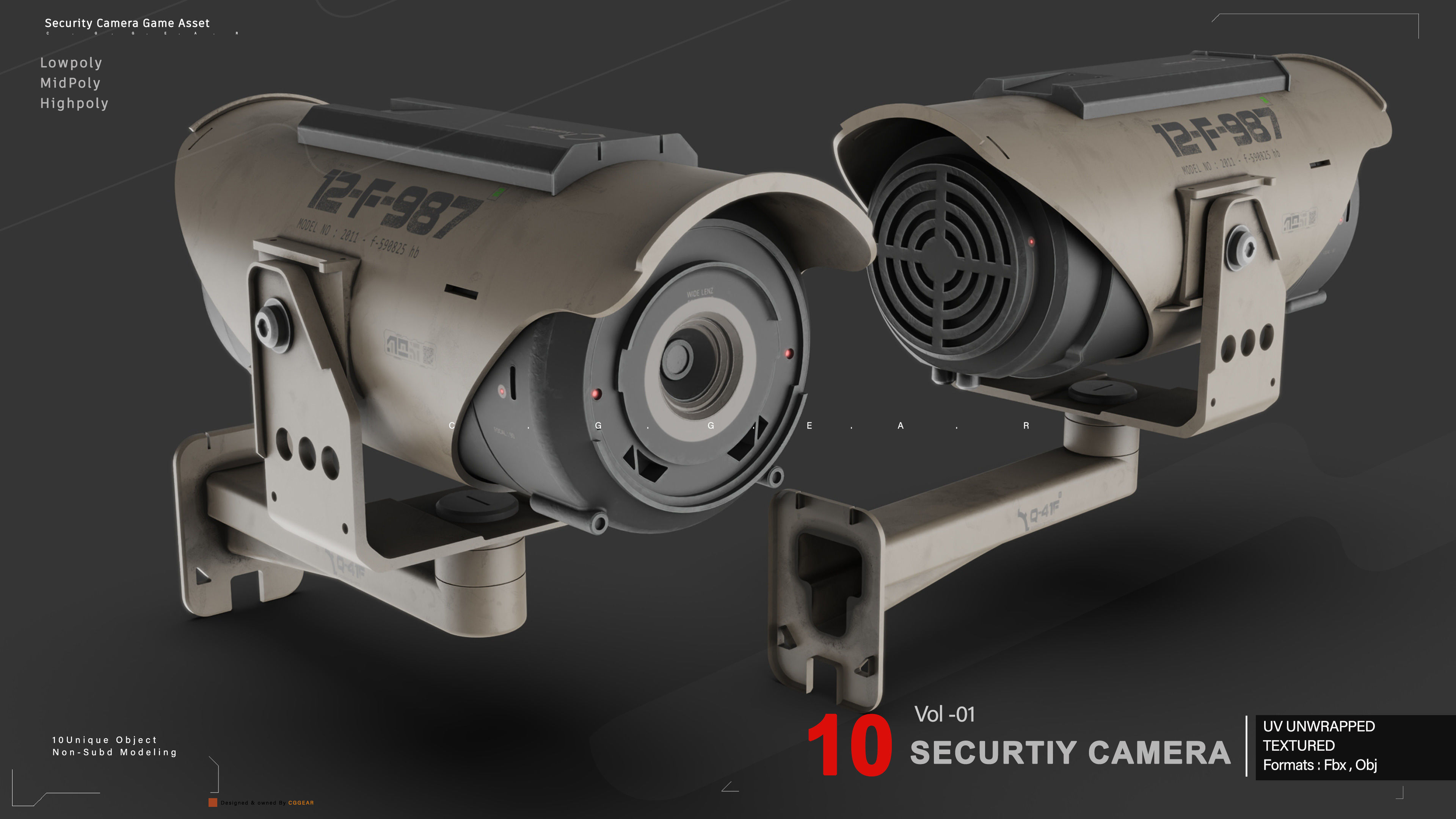 3D model Security Camera VOl 01 VR / AR / low-poly | CGTrader