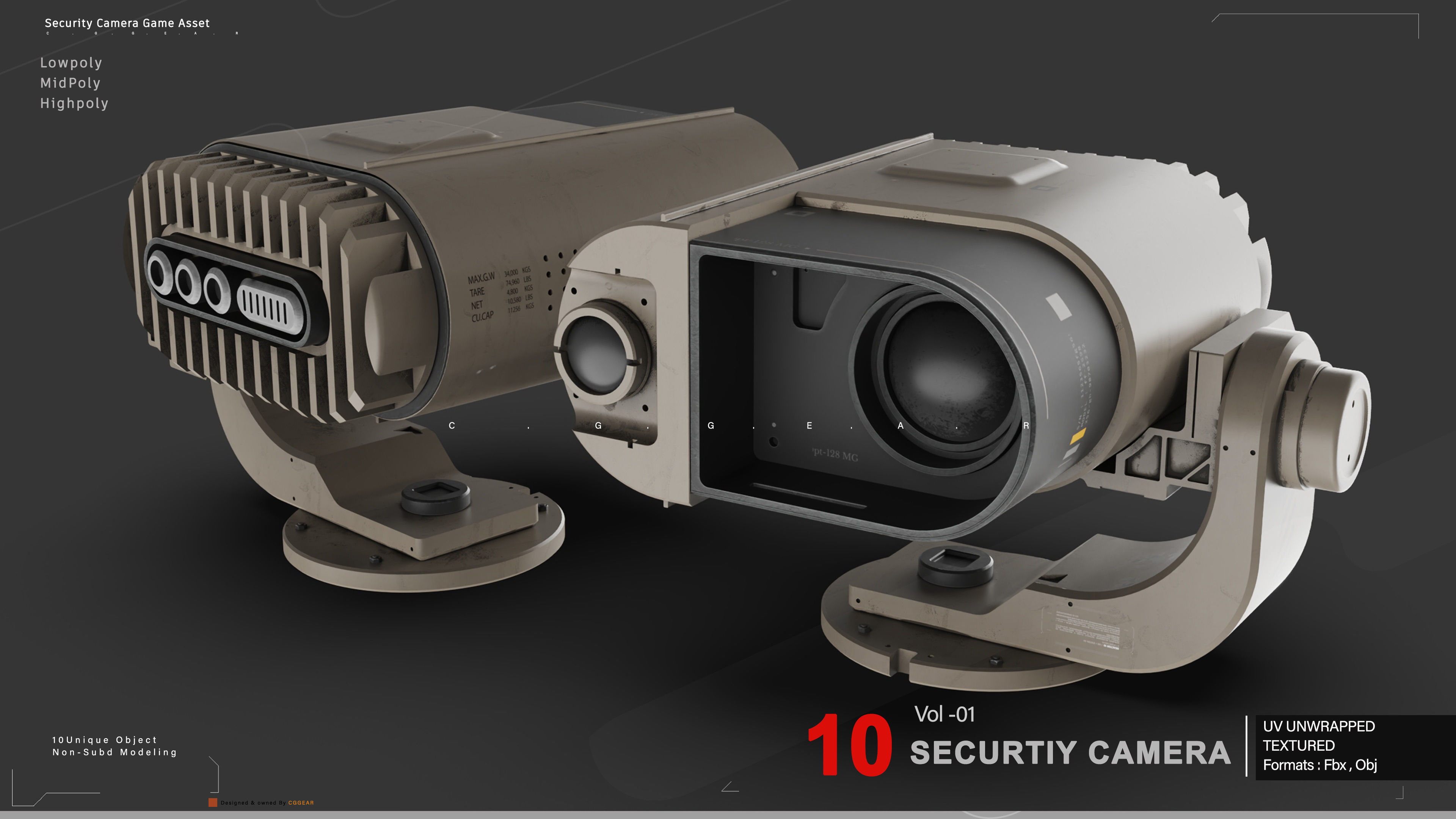 3D model Security Camera VOl 01 VR / AR / low-poly | CGTrader