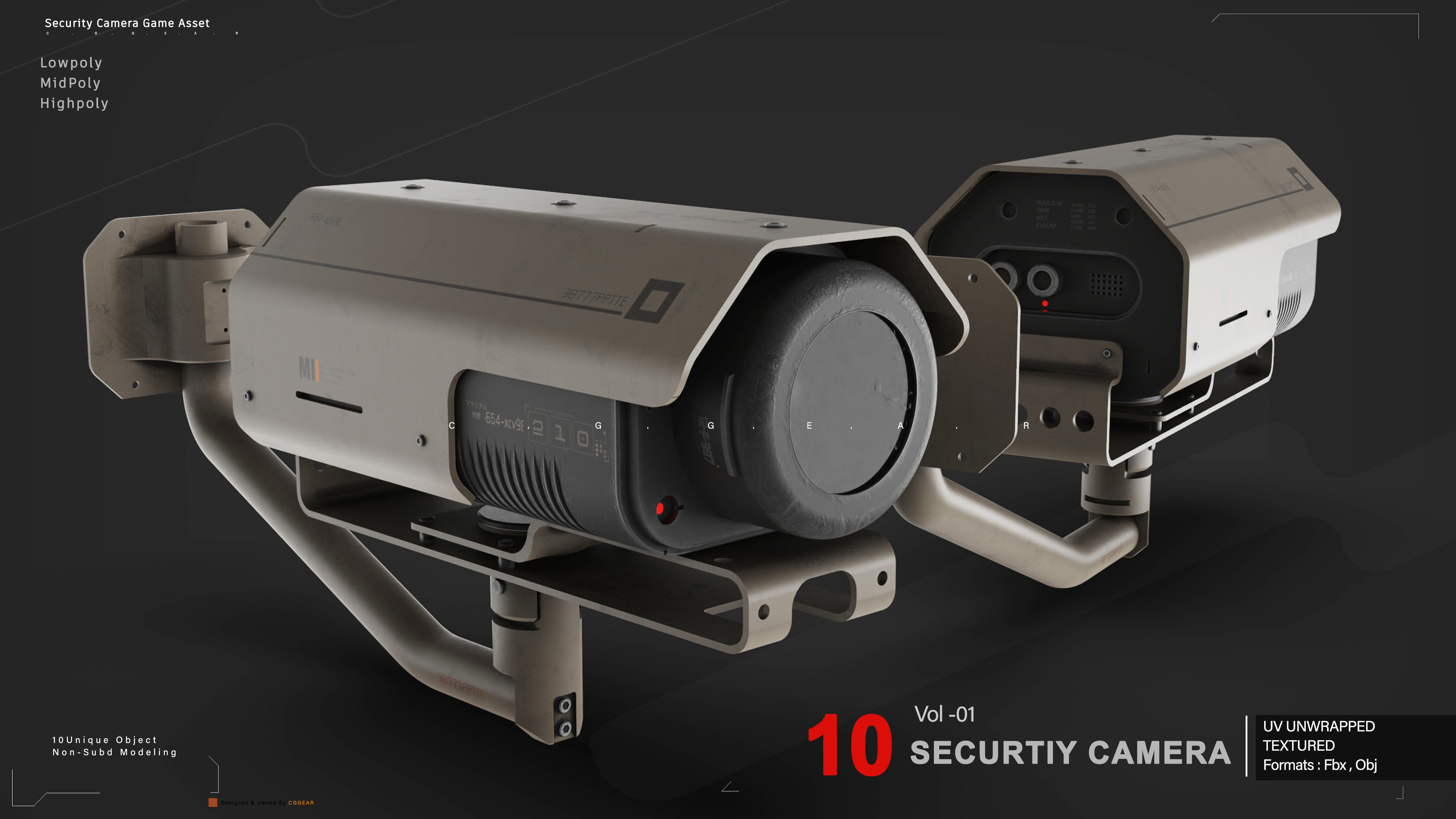 3D model Security Camera VOl 01 VR / AR / low-poly | CGTrader
