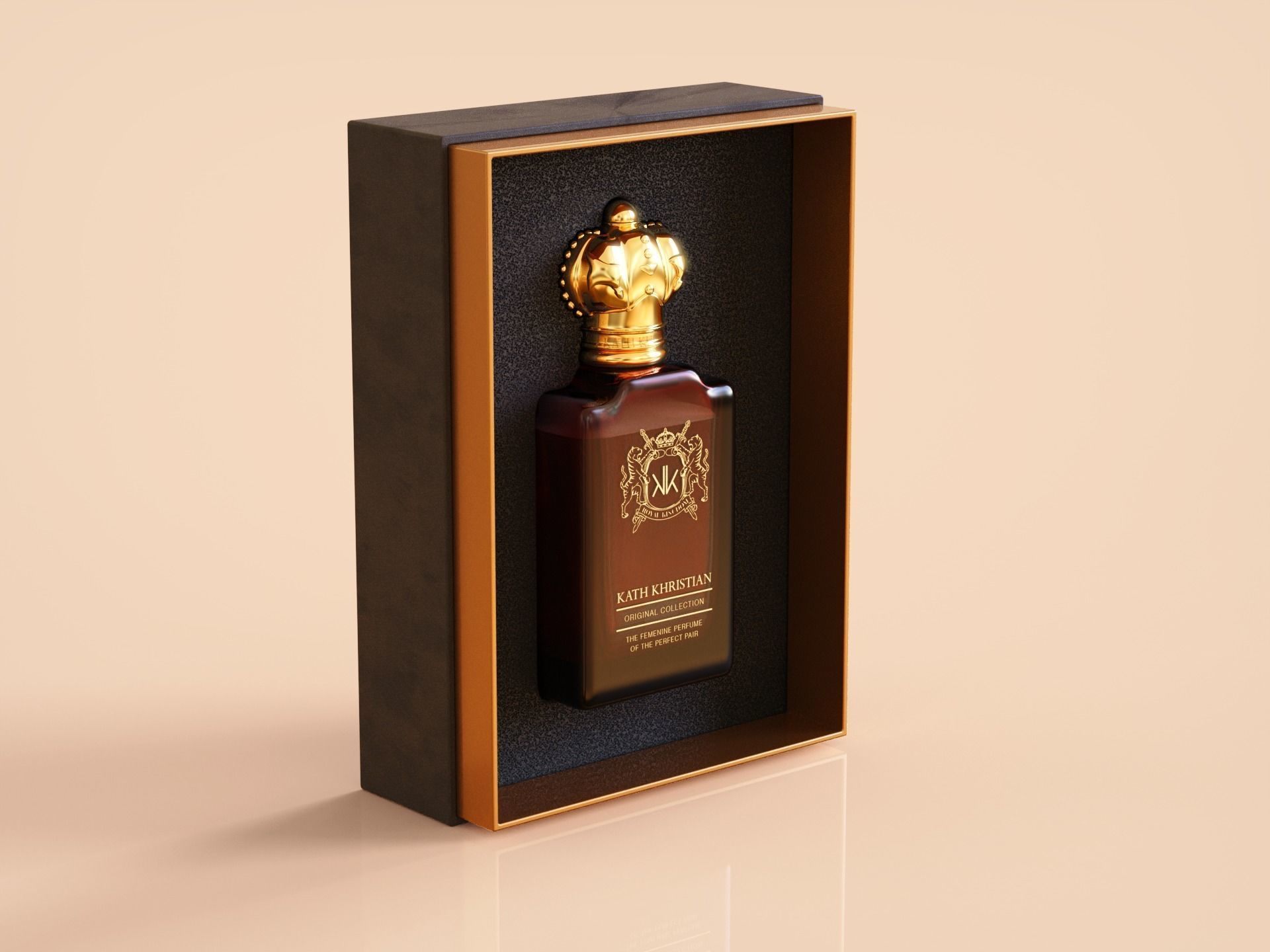 Crown Glass Perfume Bottle- Clive Christian Perfume free 3D model ...