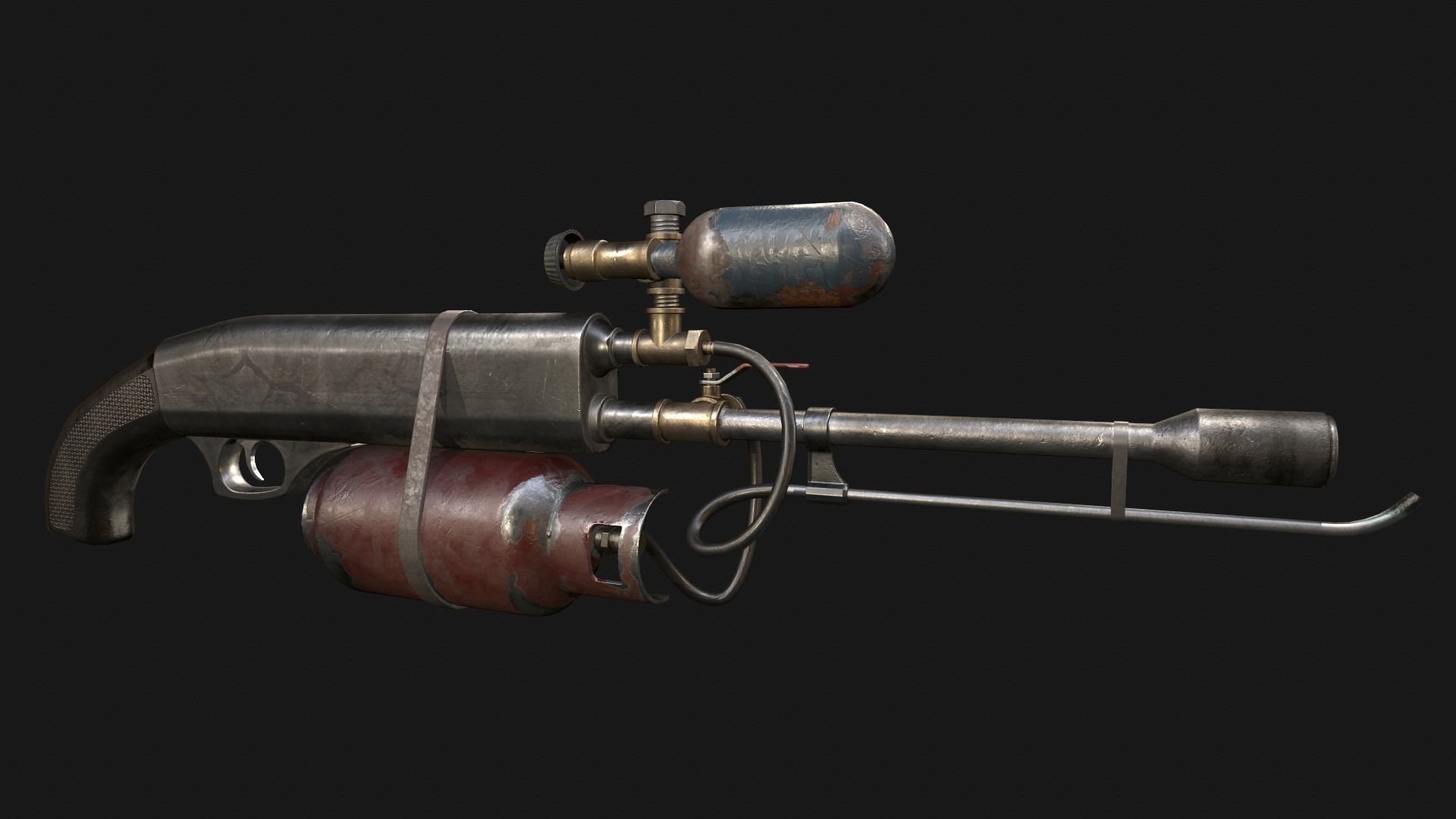 3D model Apocalyptic Flamethrower game asset VR / AR / low-poly | CGTrader