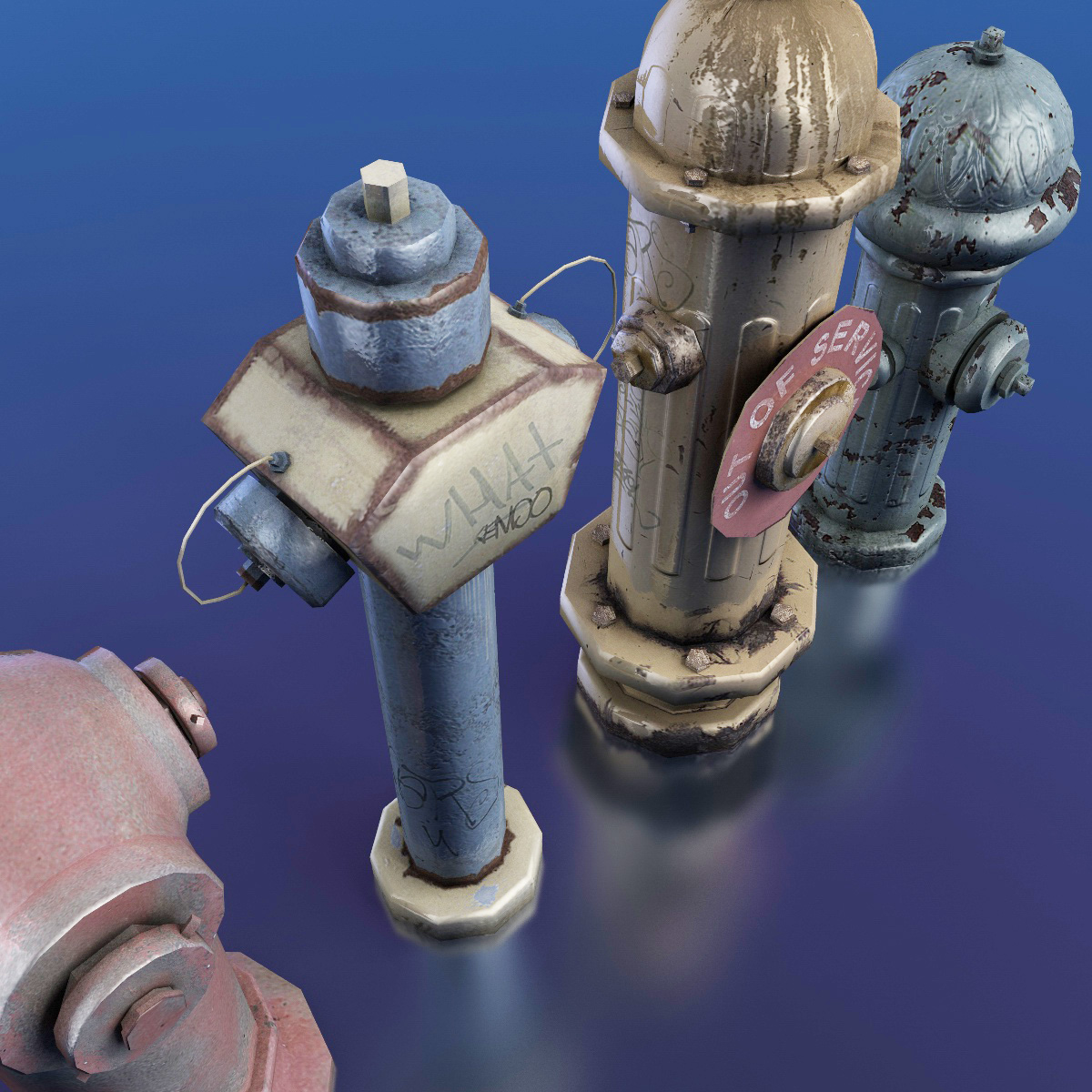 3D model Fire Hydrants VR / AR / low-poly | CGTrader