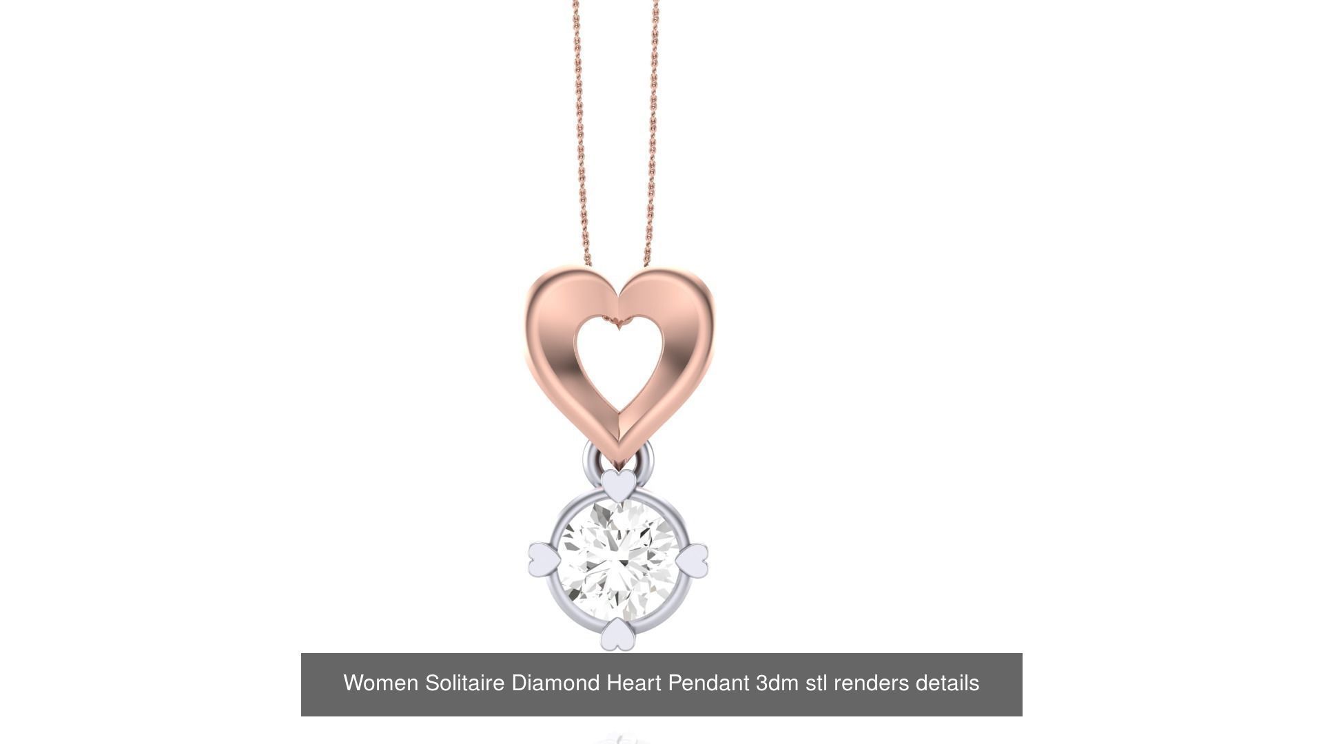 22 Heart Love Diamond Pendant Necklace 3d models renders 3D Model ...