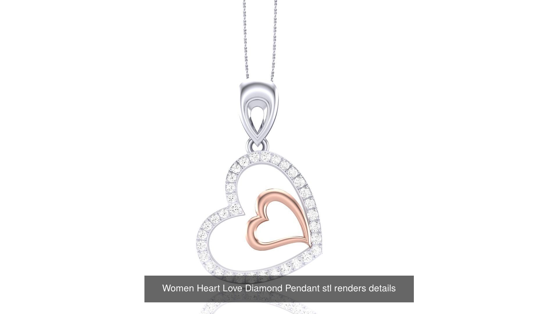 22 Heart Love Diamond Pendant Necklace 3d models renders 3D Model ...