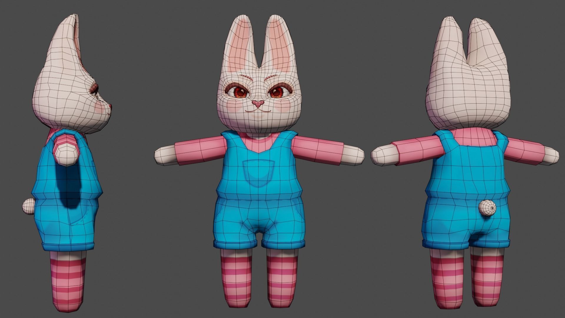 3D model Cute bunny model VR / AR / low-poly | CGTrader