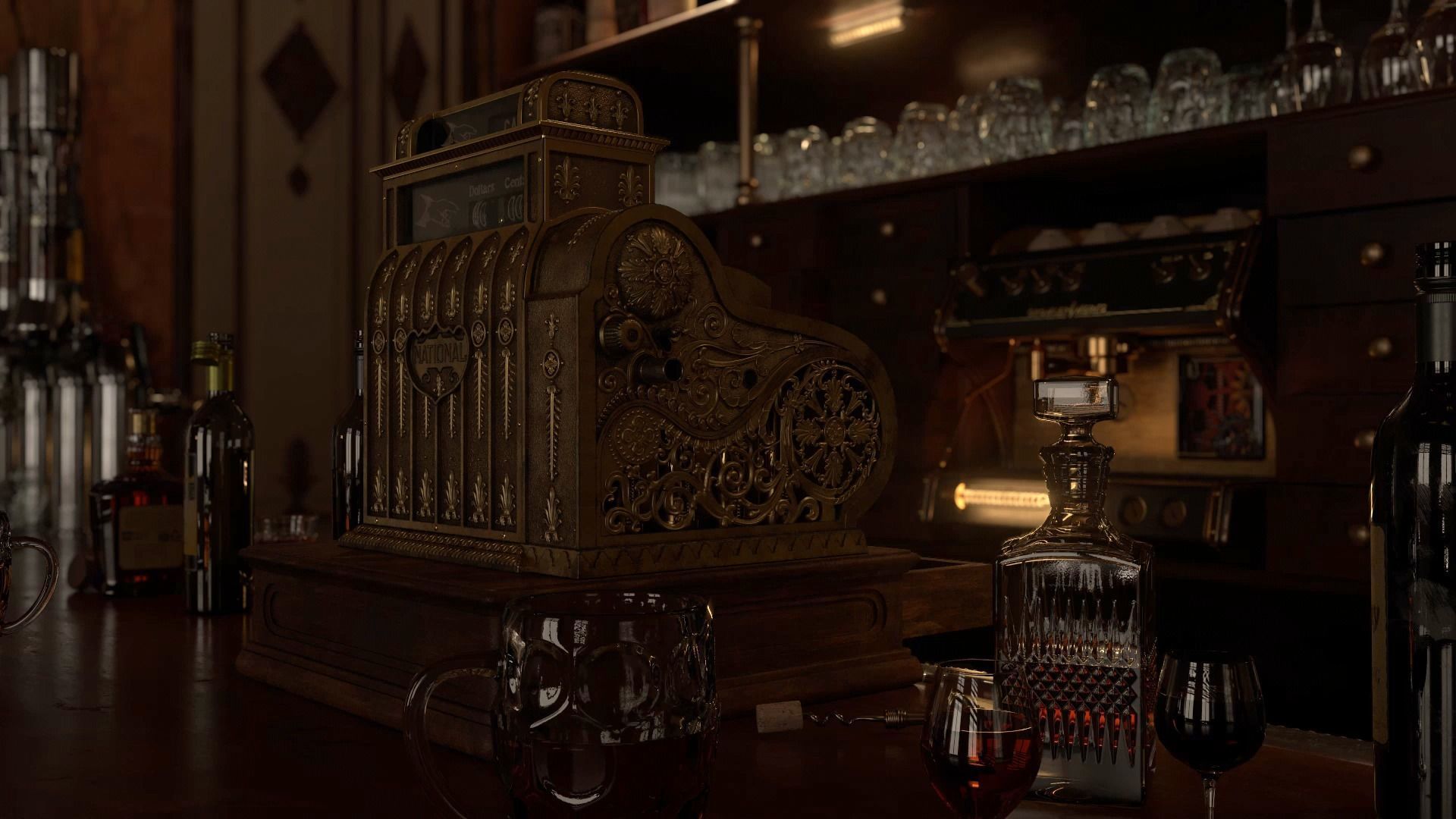 NCR Cash Register Model 442 Highly Detailed - Hero Asset 3D model ...