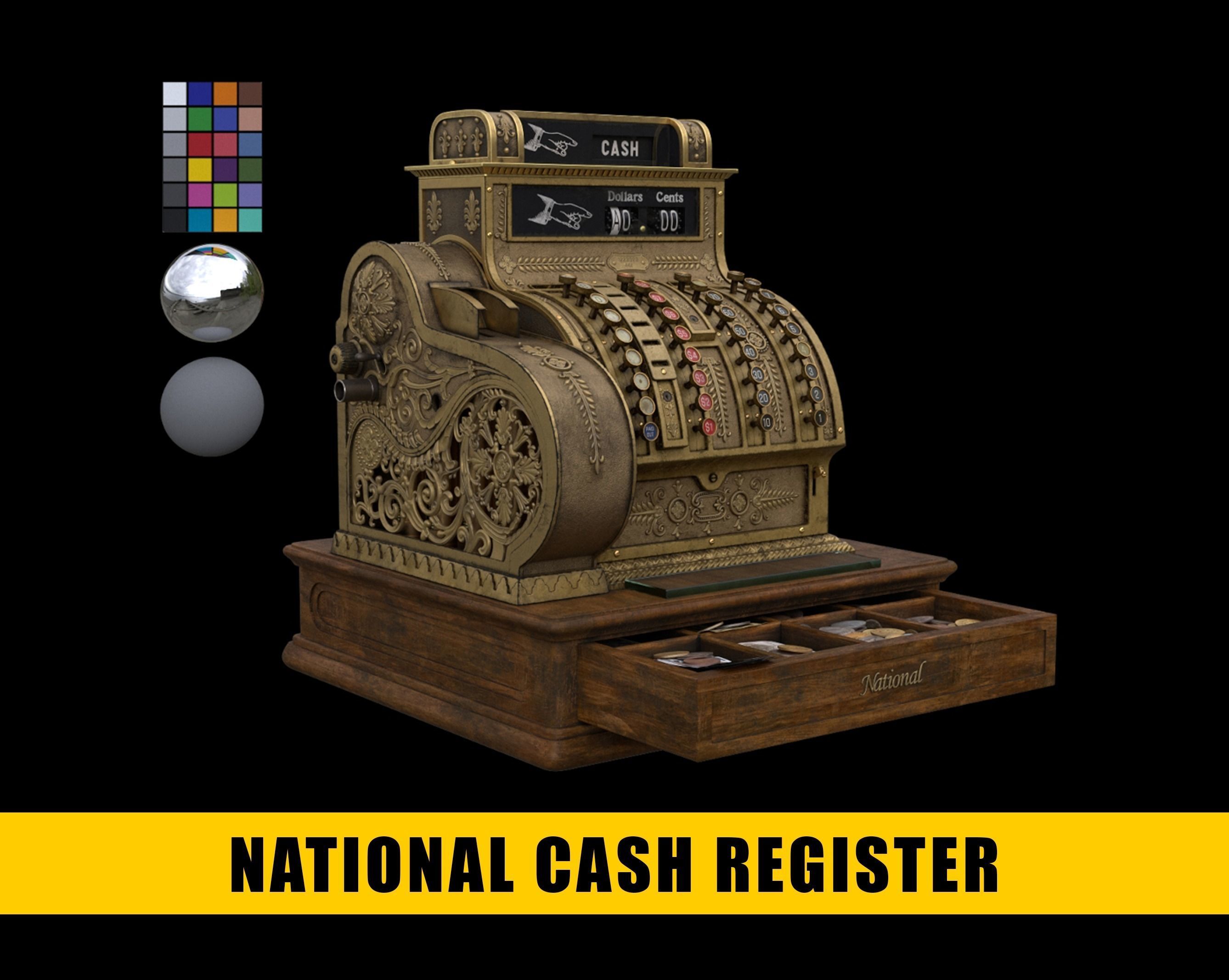 NCR Cash Register Model 442 Highly Detailed - Hero Asset 3D model ...
