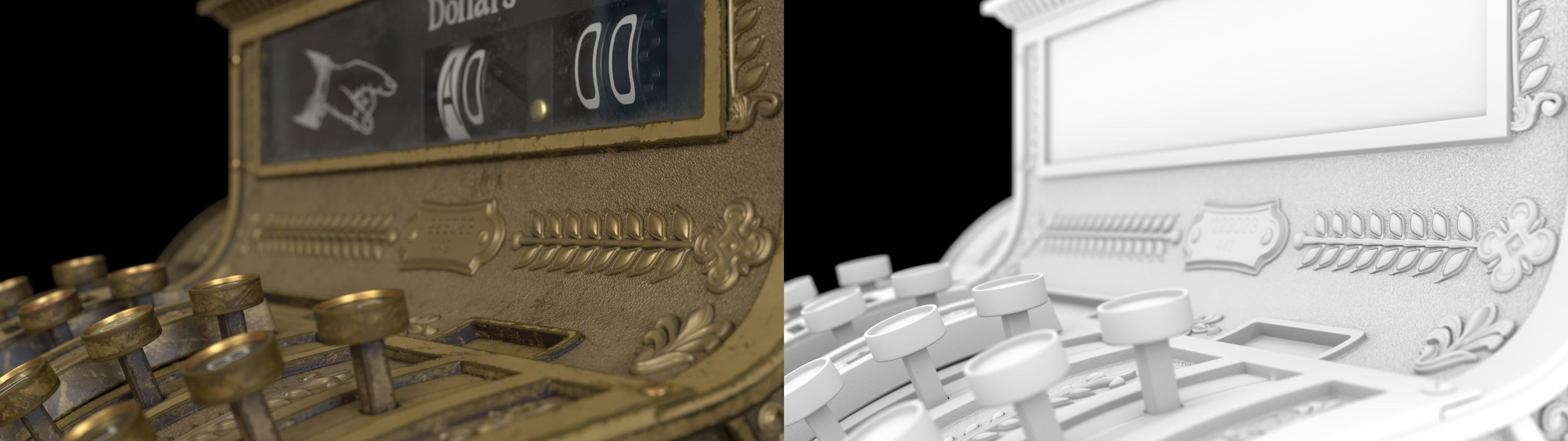 NCR Cash Register Model 442 Highly Detailed - Hero Asset 3D model ...