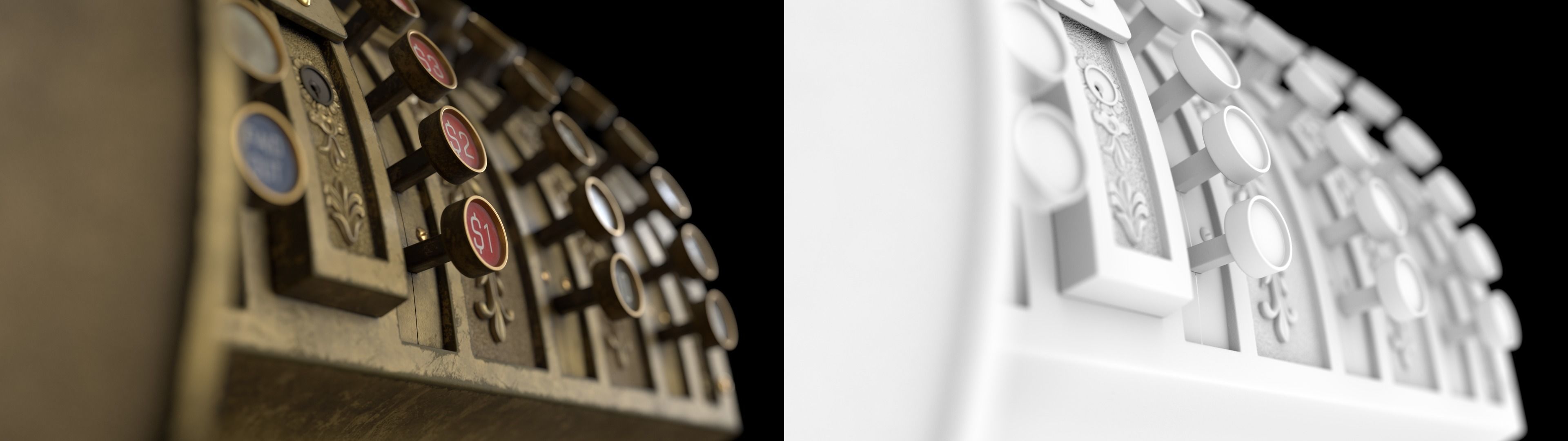 NCR Cash Register Model 442 Highly Detailed - Hero Asset 3D model ...