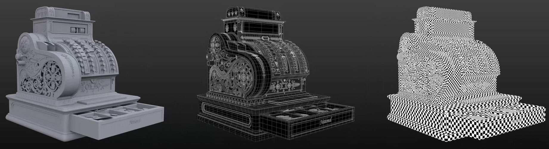 NCR Cash Register Model 442 Highly Detailed - Hero Asset 3D model ...