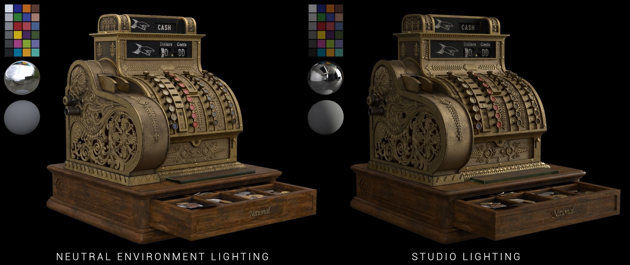 NCR Cash Register Model 442 Highly Detailed - Hero Asset 3D model ...