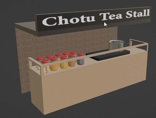 tea stall free 3D model | CGTrader