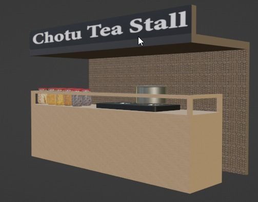 tea stall free 3D model | CGTrader