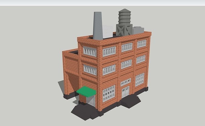 3D model Building Large Factory with Train Passage by Outland Models VR ...