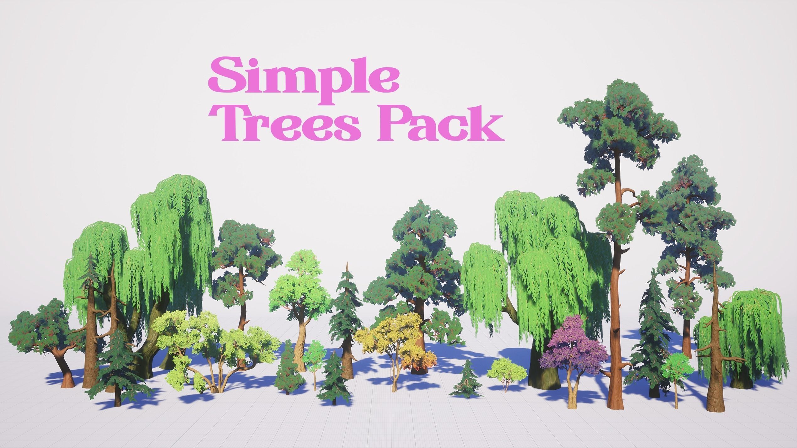 3D model Simple Trees Pack Bundle VR / AR / low-poly | CGTrader