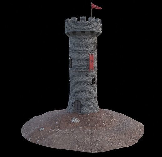 3D model Low-poly Medieval tower VR / AR / low-poly | CGTrader