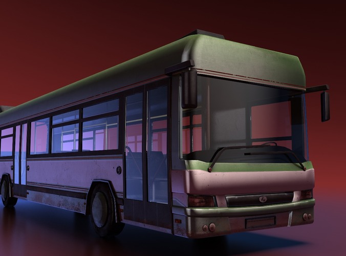 3D model City Bus VR / AR / low-poly MAX OBJ FBX LWO LW LWS MA MB ...