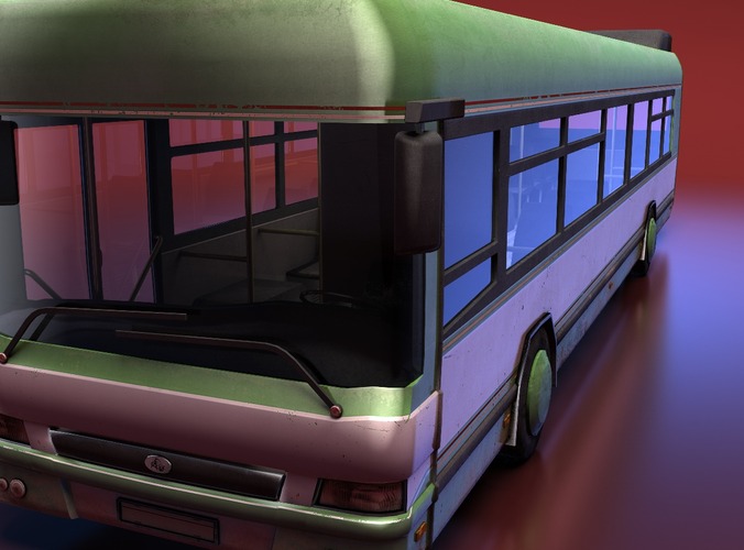 City Bus 3D Model Game ready .max .obj .fbx .lwo .lw .lws .ma .mb ...
