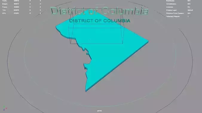 District of Columbia United States USA map region 3D model 3D model ...
