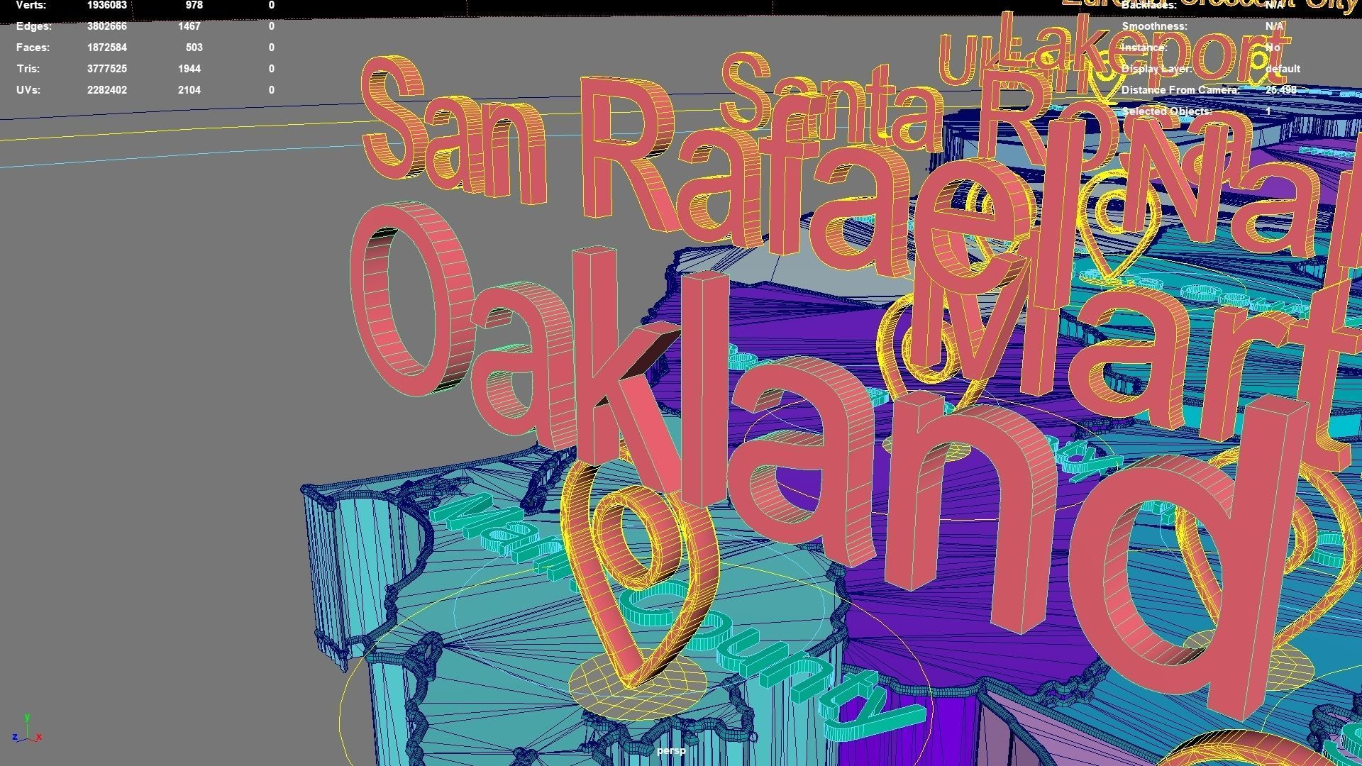 California United States USA map region 3D model geography 3D model ...