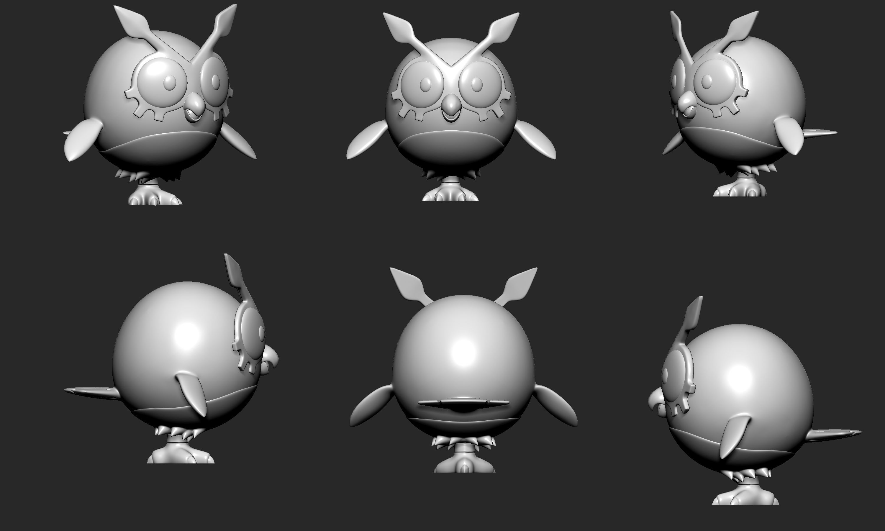 Pokemon - HootHoot with 2 poses 3D model 3D printable | CGTrader