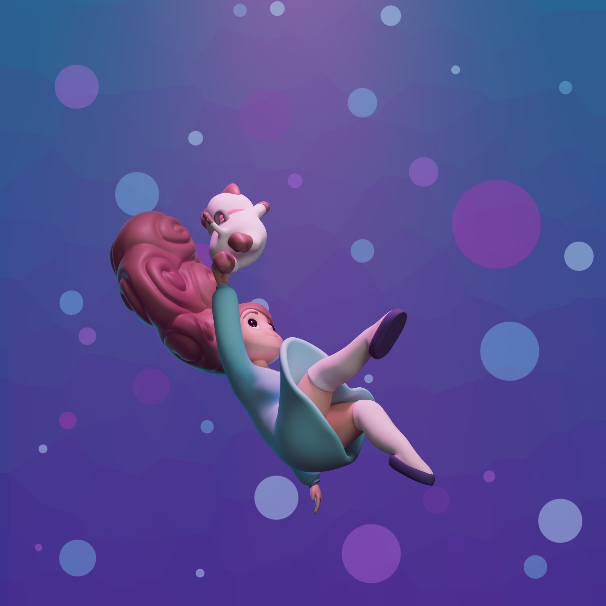 Bee and PuppyCat - Falling 3D model 3D printable | CGTrader