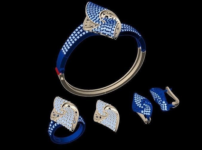 Diamond Jewellery Sets Concept 3D model 3D printable | CGTrader