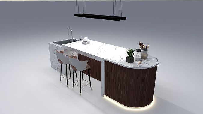KITCHEN ISLAND 3D model 3D printable | CGTrader