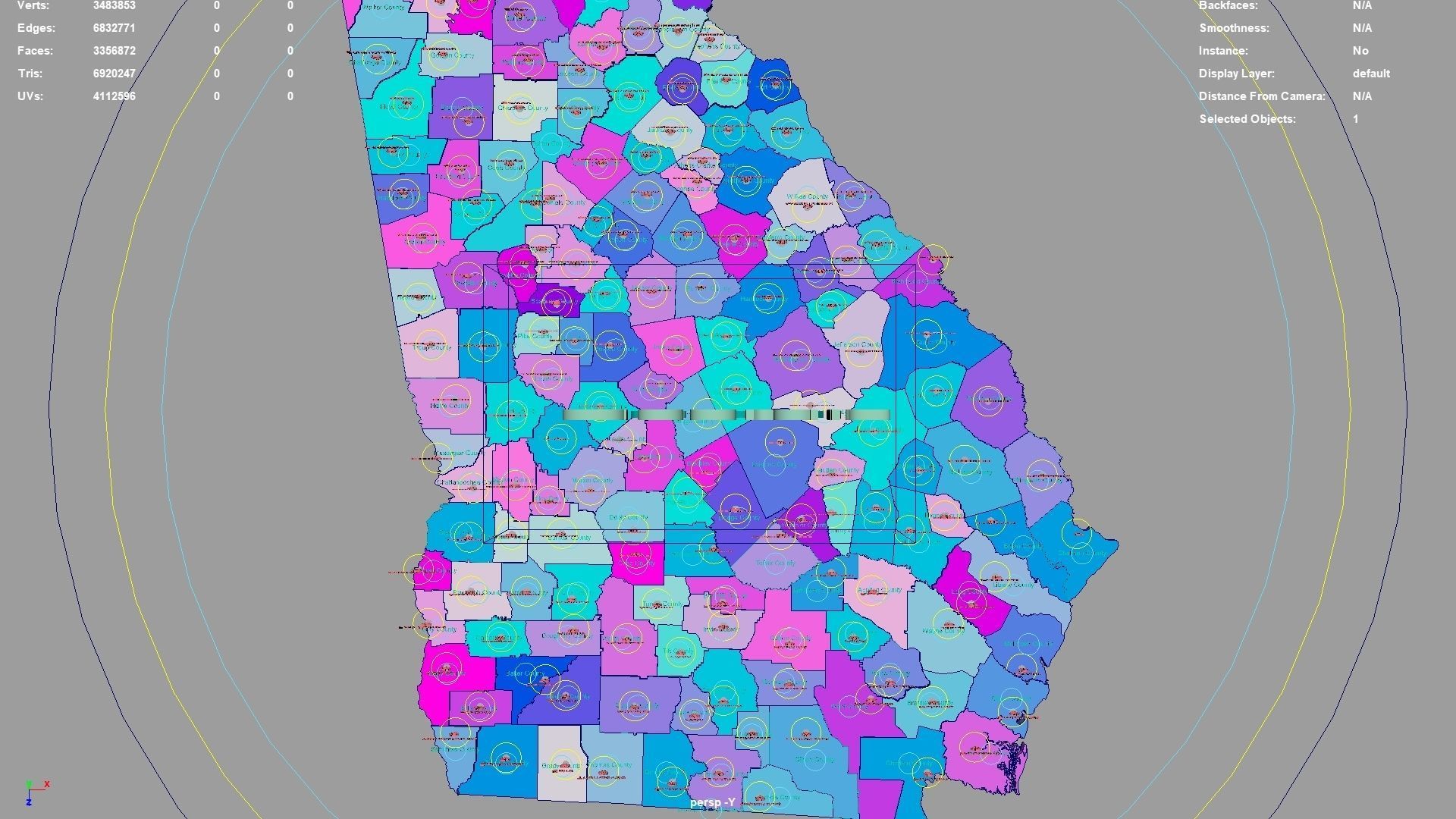 Georgia United States USA map region 3D model geography 3D model rigged ...