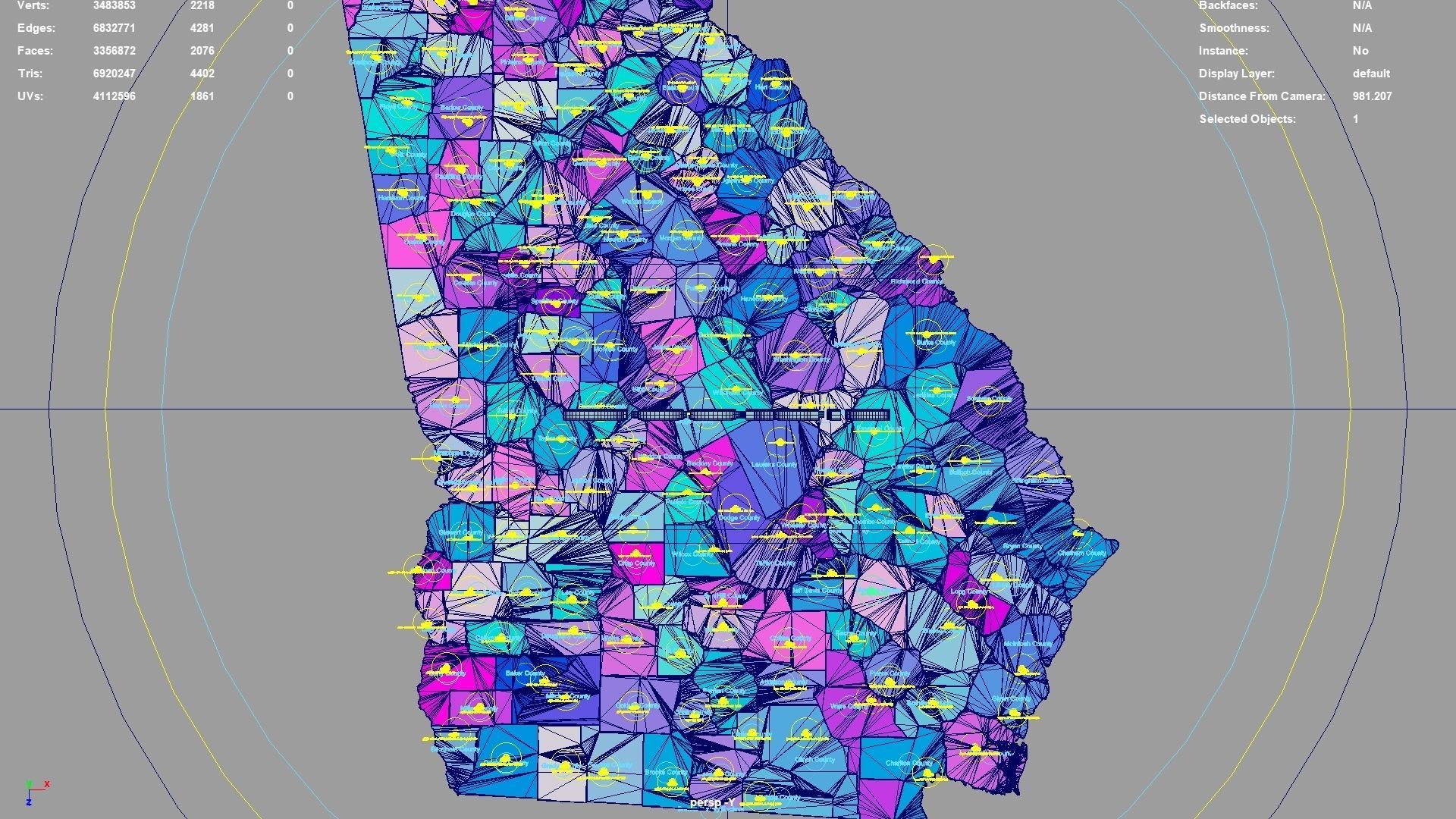 Georgia United States USA map region 3D model geography 3D model rigged ...