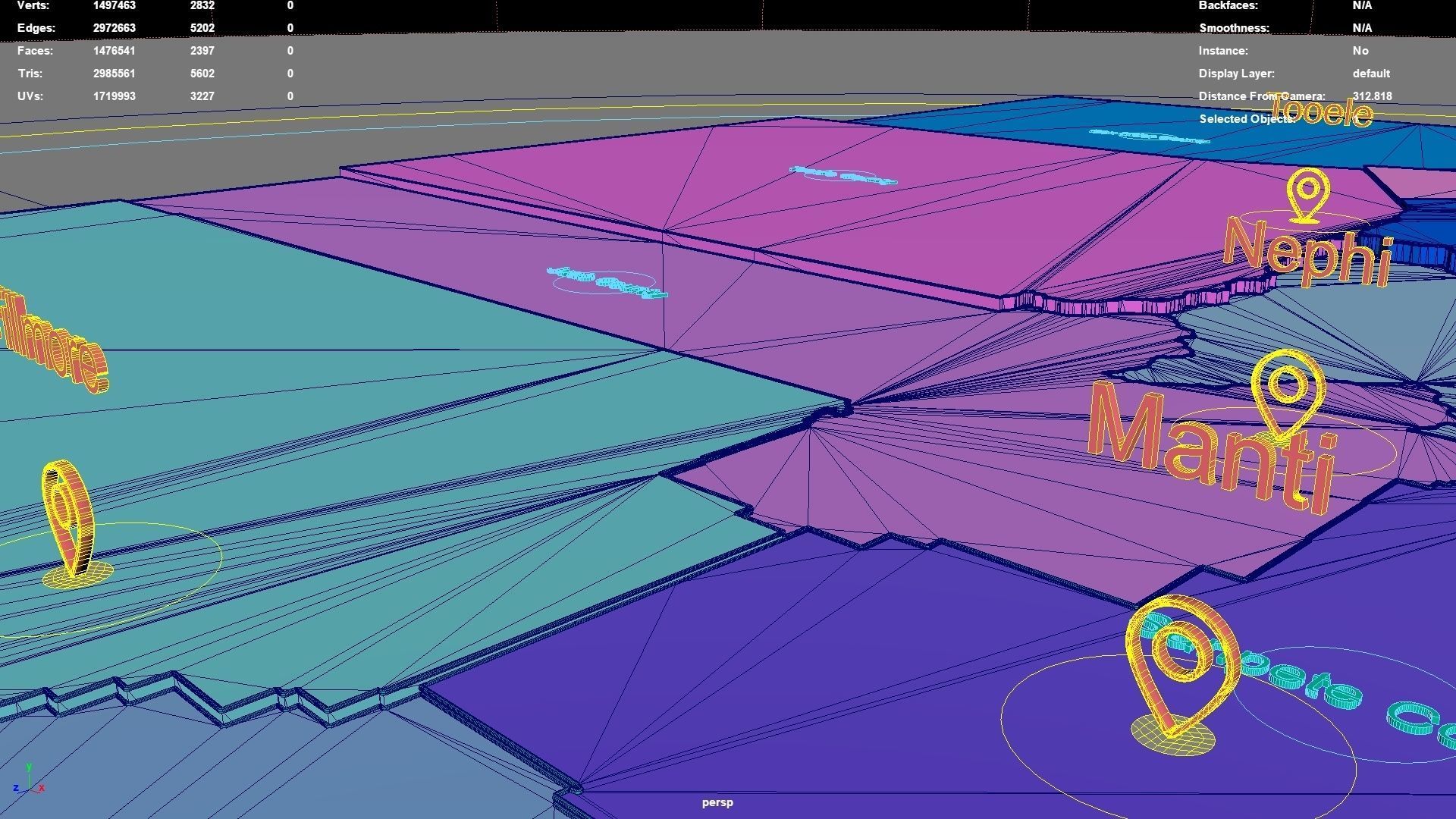 Utah United States USA map region 3D model geography political 3D model ...
