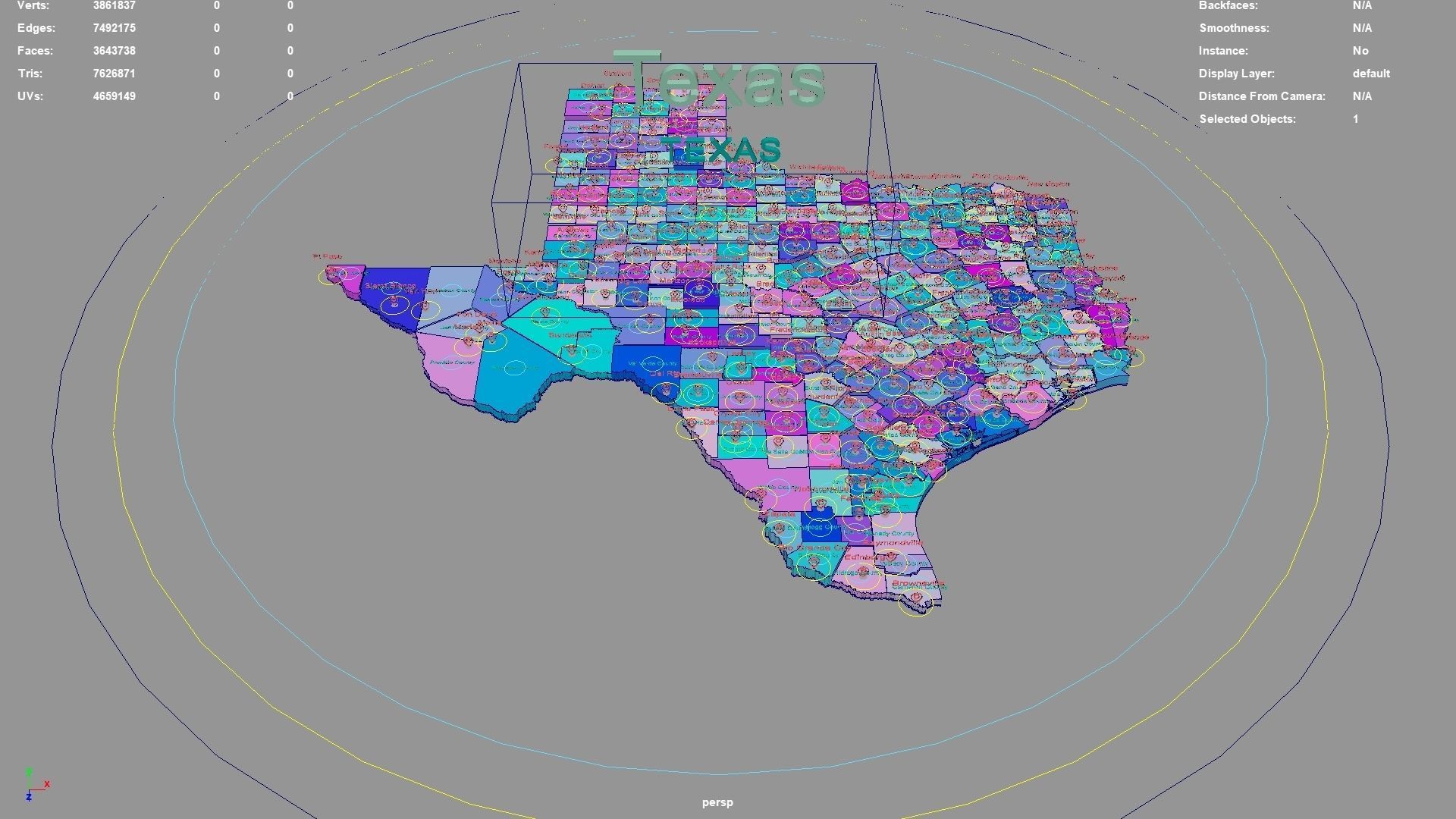 Texas United States USA map region 3D model geography political 3D ...