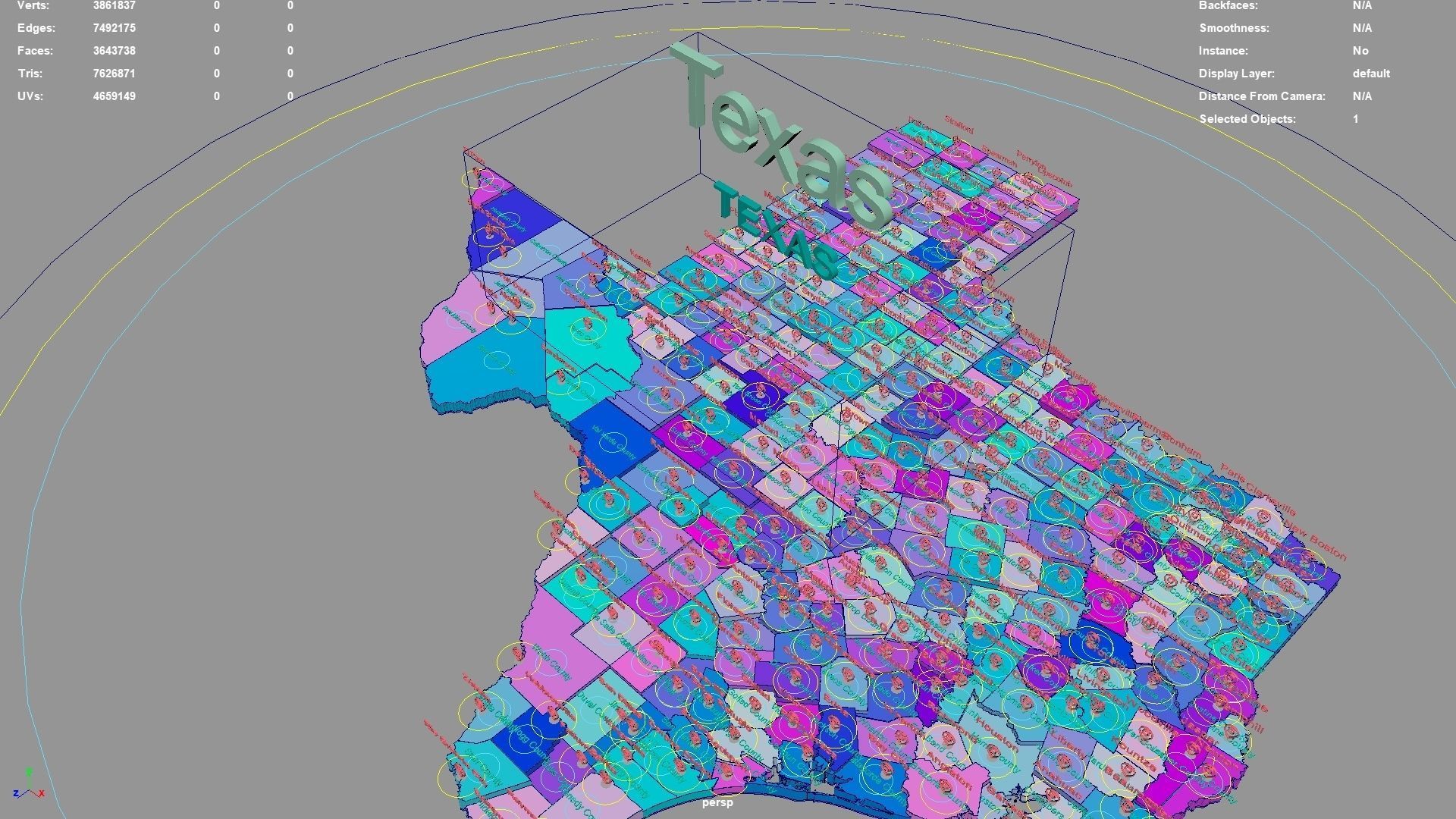 Texas United States USA map region 3D model geography political 3D ...