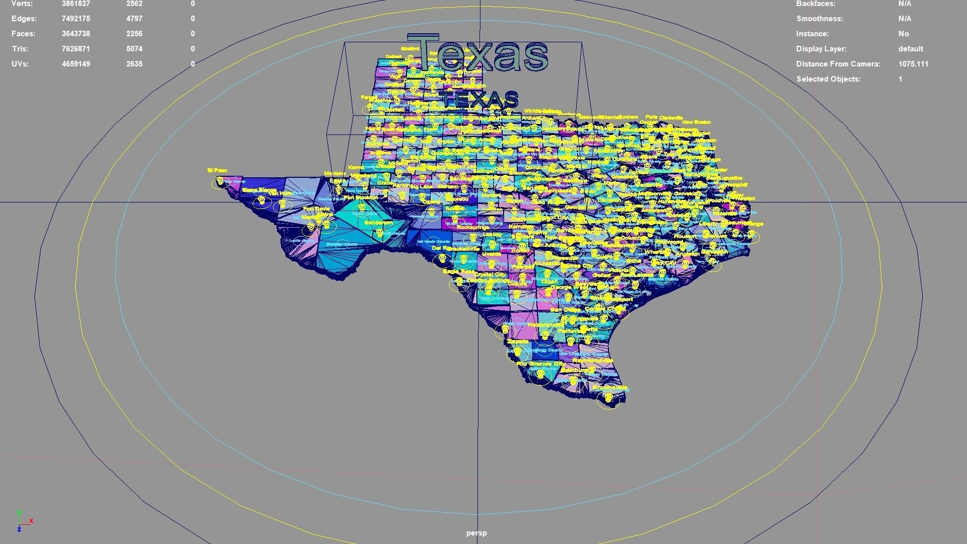 Texas United States USA map region 3D model geography political 3D ...