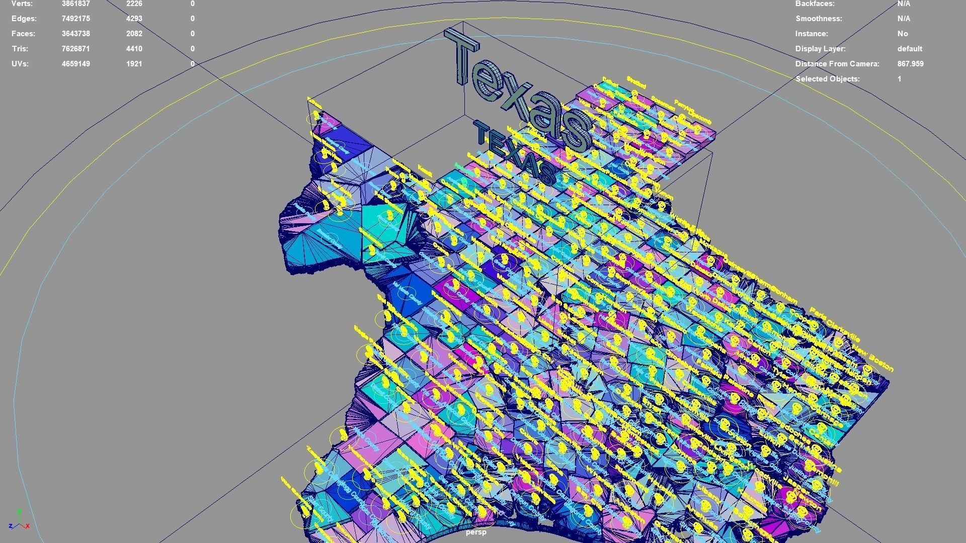 Texas United States USA map region 3D model geography political 3D ...