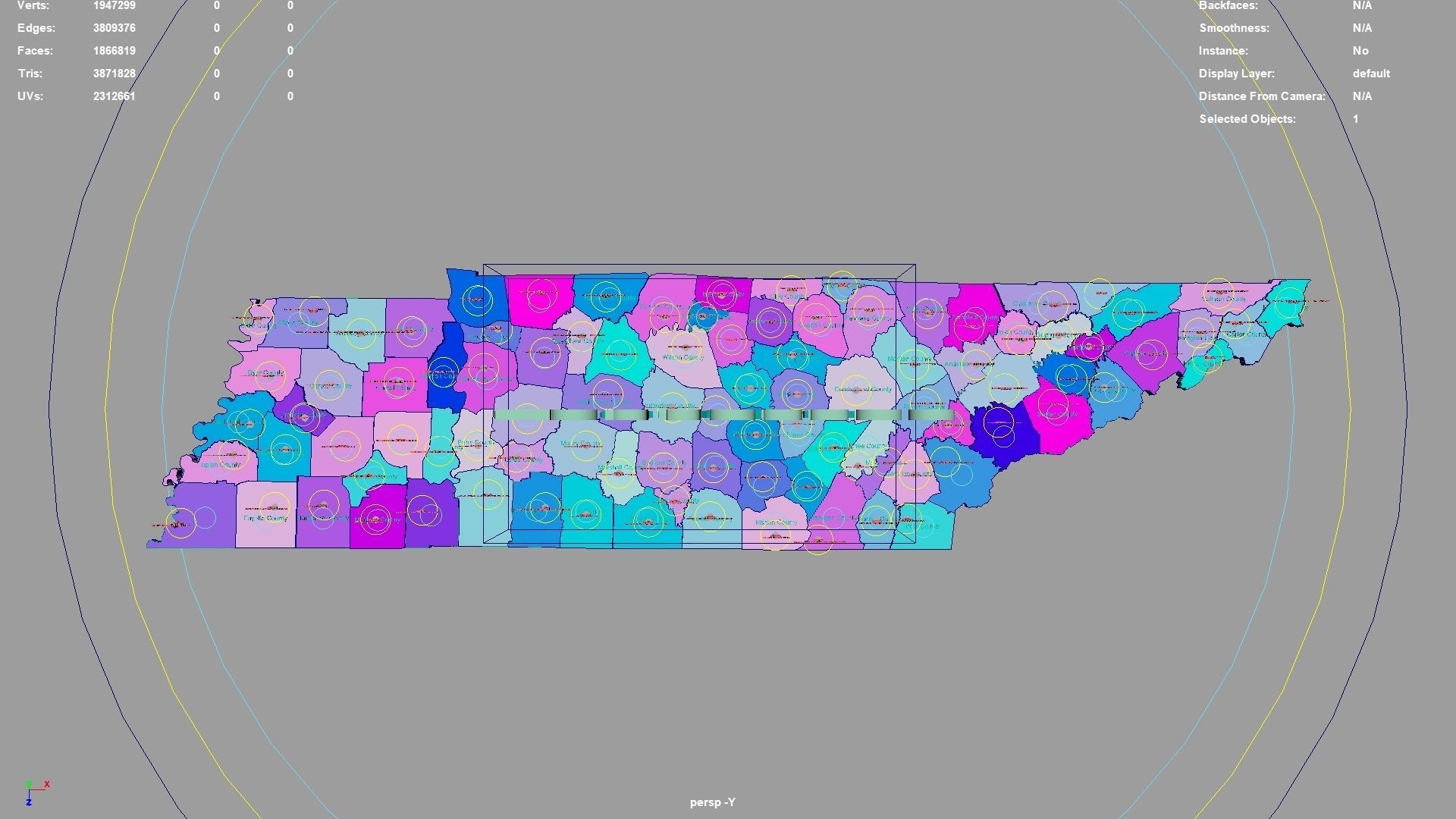 Tennessee United States USA map region 3D model geography 3D model ...
