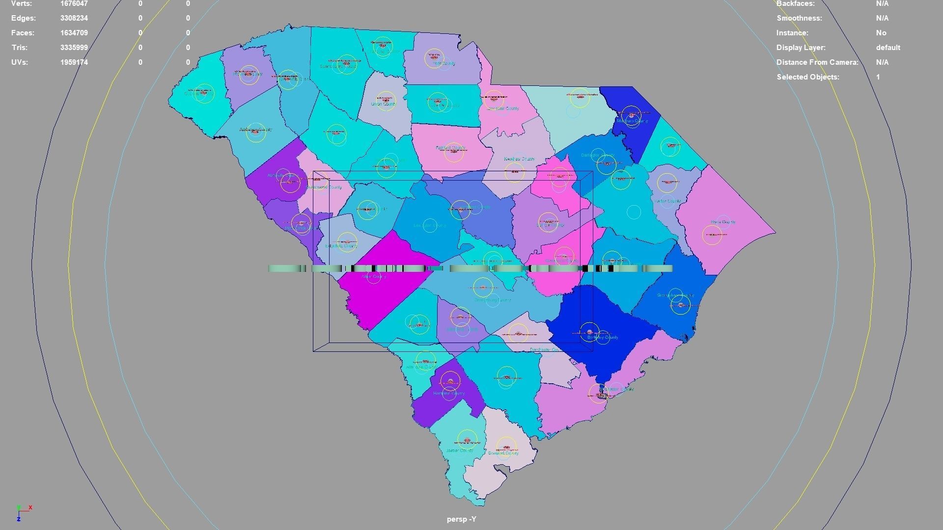 South Carolina United States USA map region 3D model geography 3D model ...