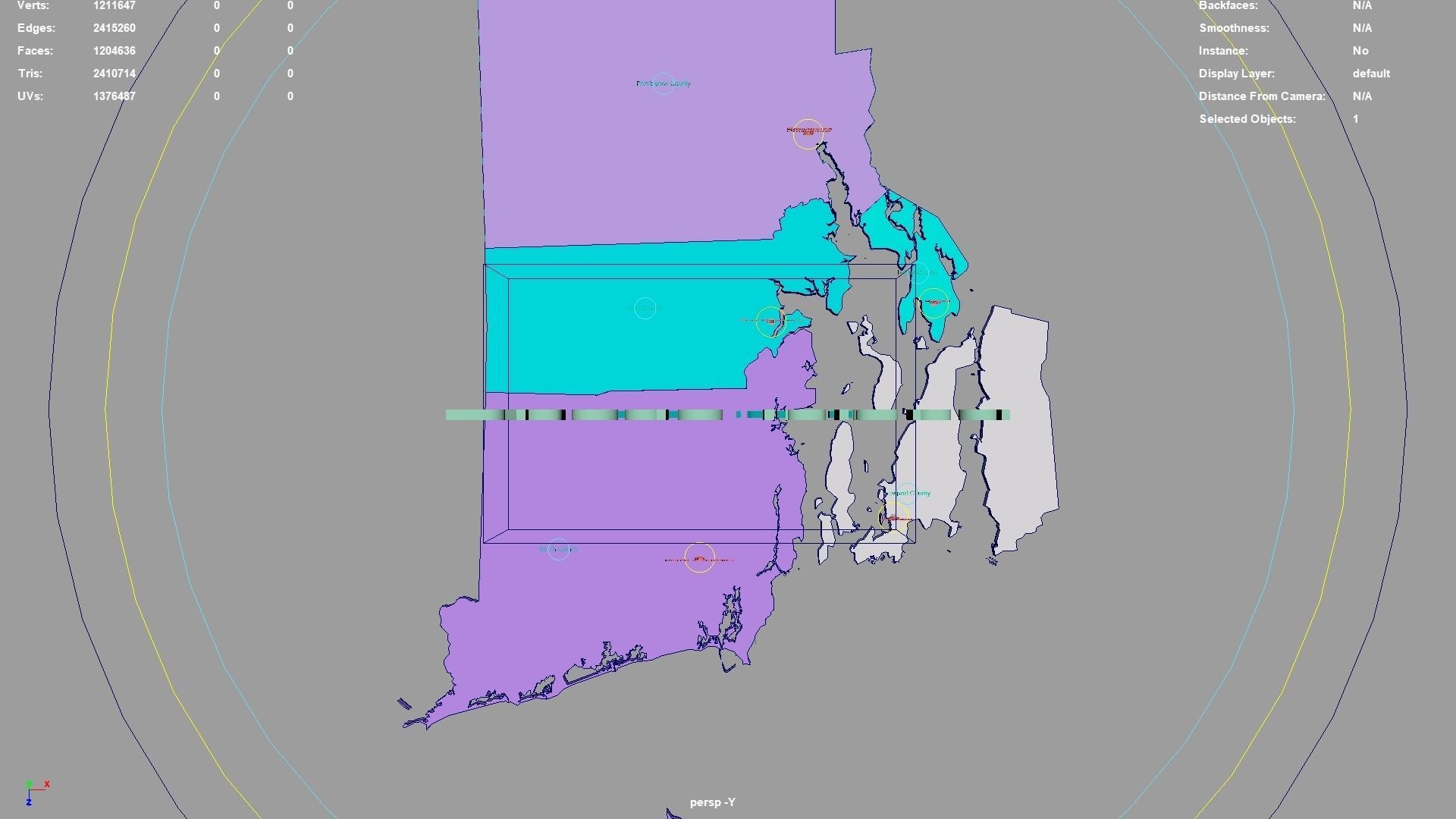 Rhode Island United States USA map region 3D model geography 3D model ...