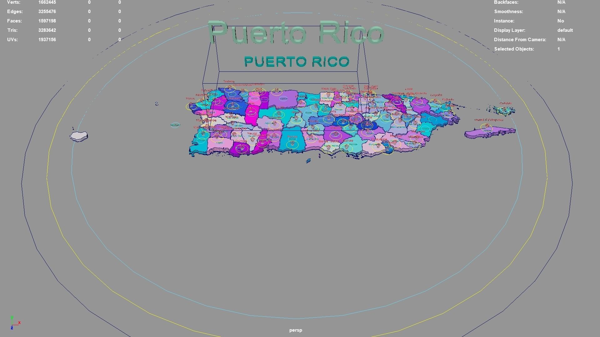Puerto Rico United States USA map region 3D model geography 3D model ...