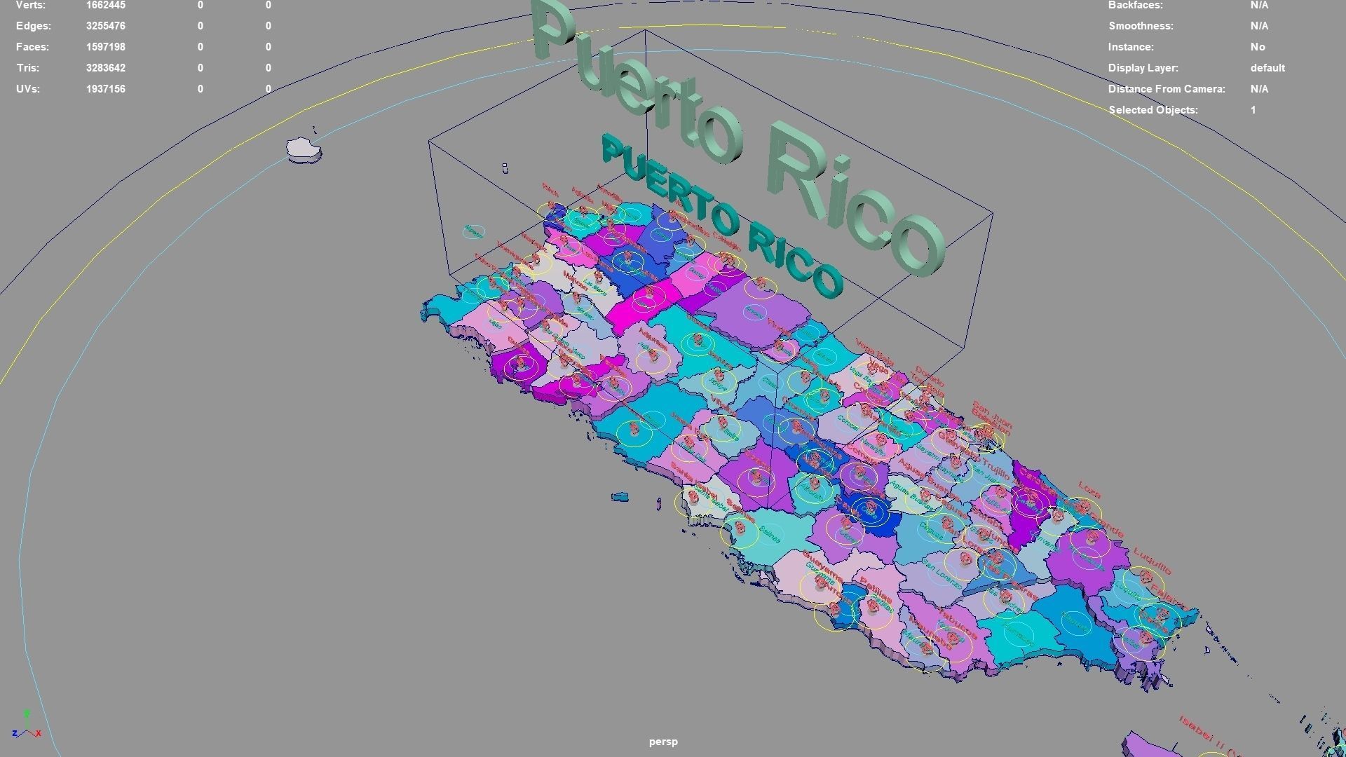 Puerto Rico United States USA map region 3D model geography 3D model ...