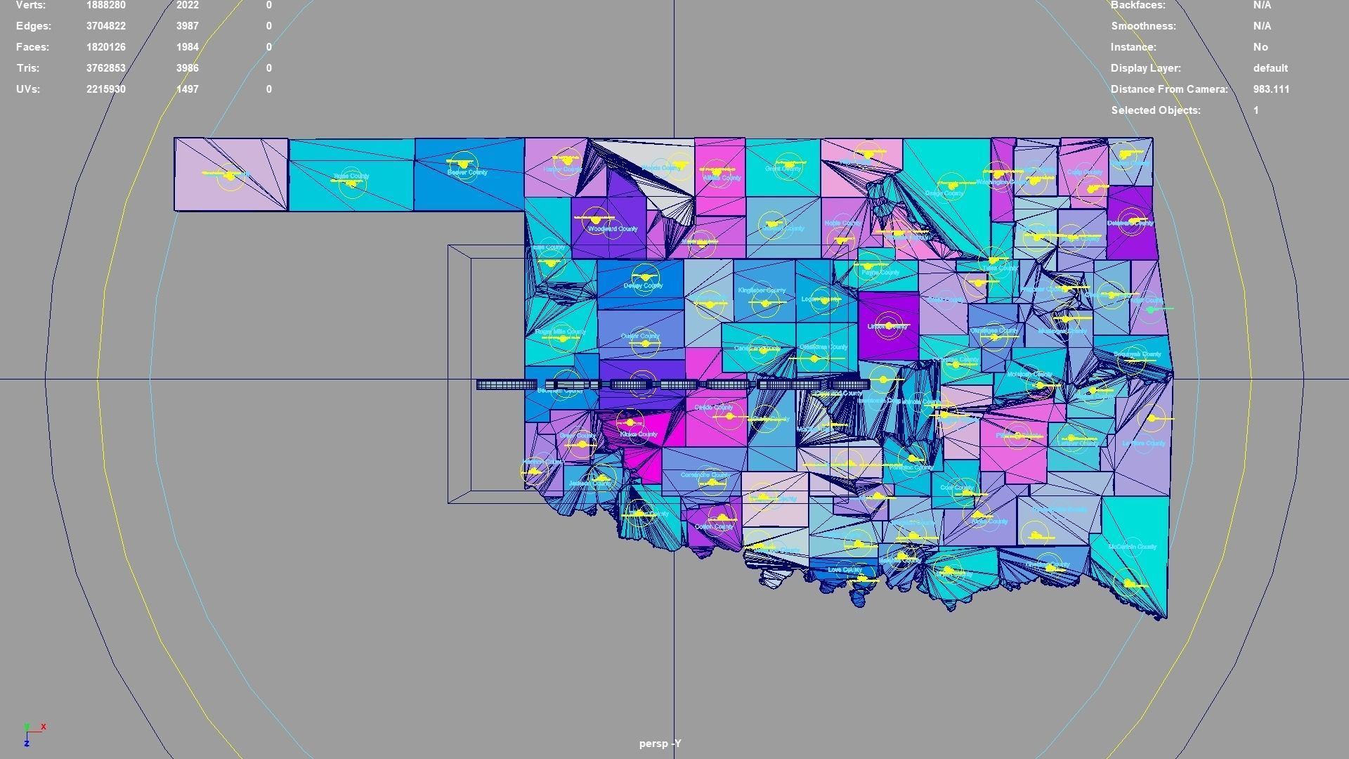 Oklahoma United States USA map region 3D model geography 3D model ...