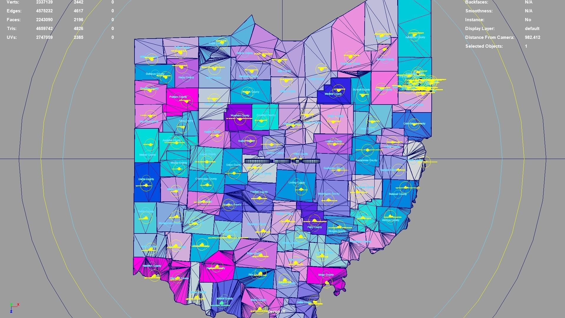 Ohio United States USA map region 3D model geography political 3D model ...