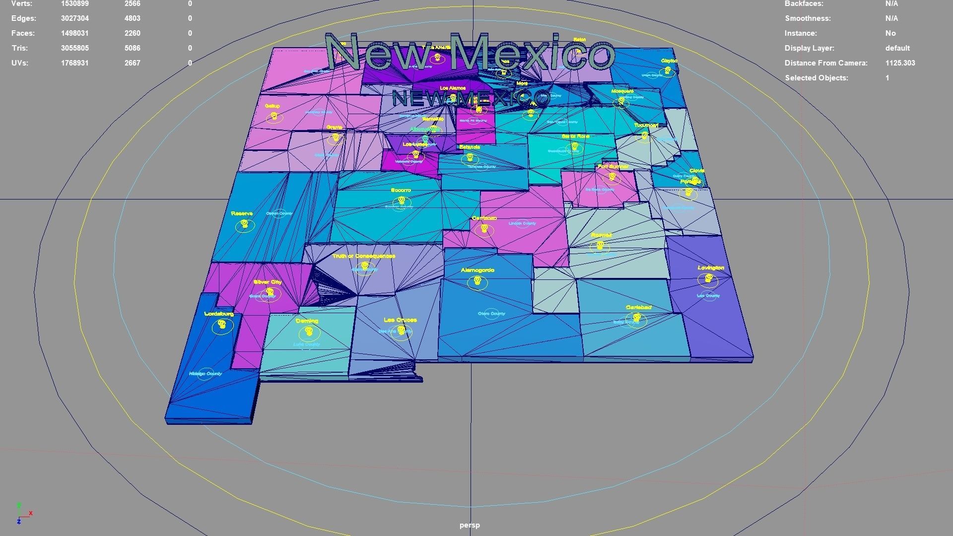 New Mexico United States USA map region 3D model geography 3D model ...