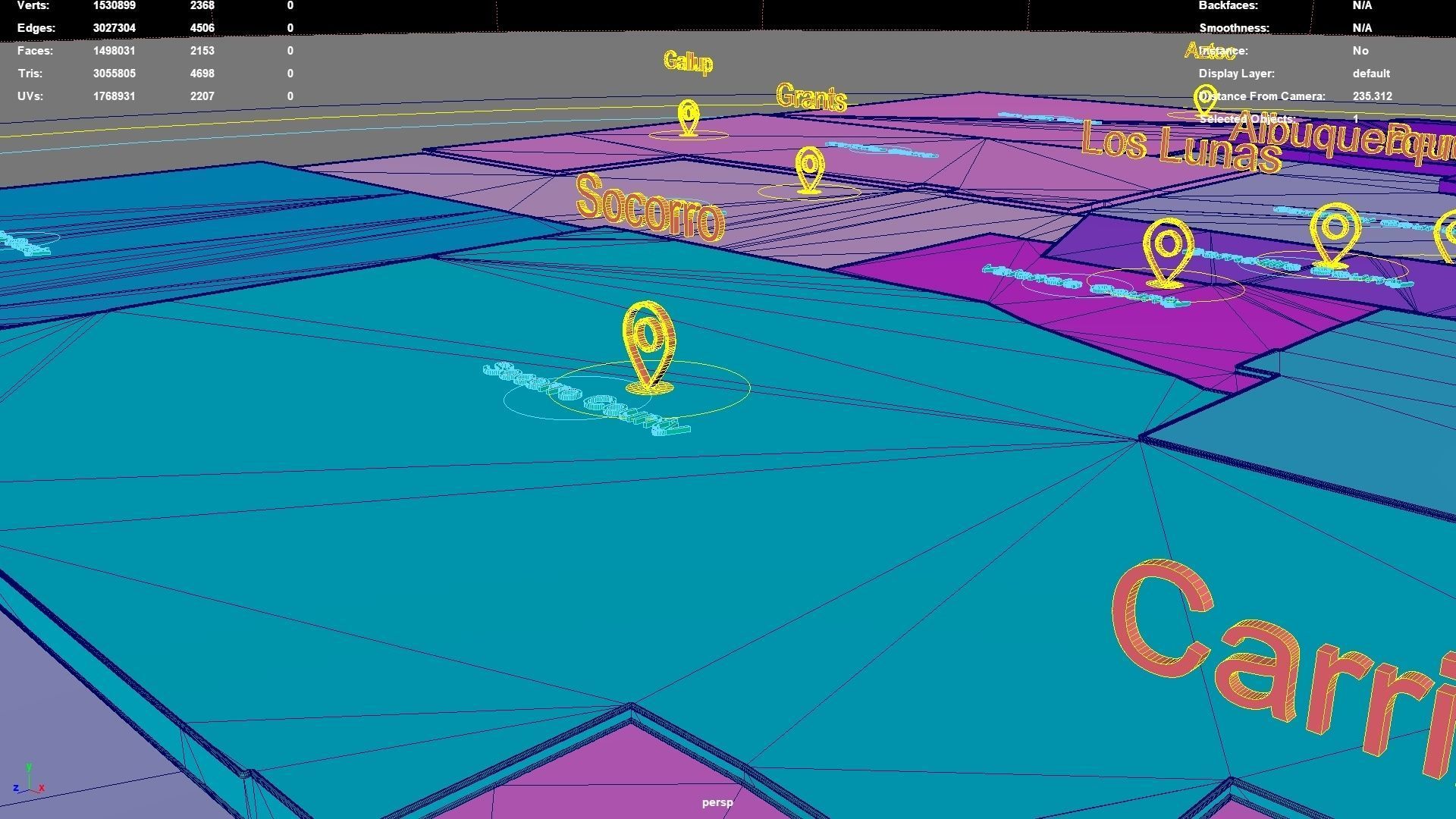 New Mexico United States USA map region 3D model geography 3D model ...
