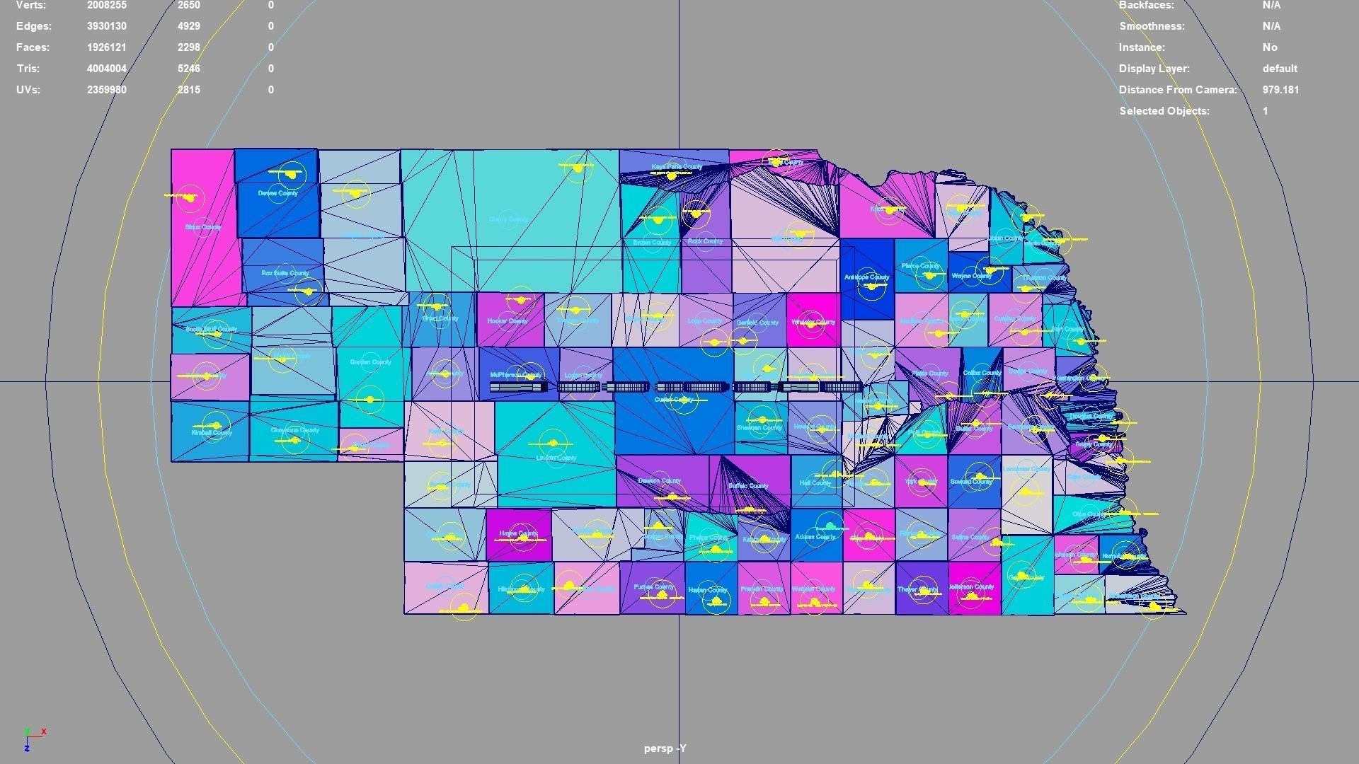 Nebraska United States USA map region 3D model geography 3D model ...