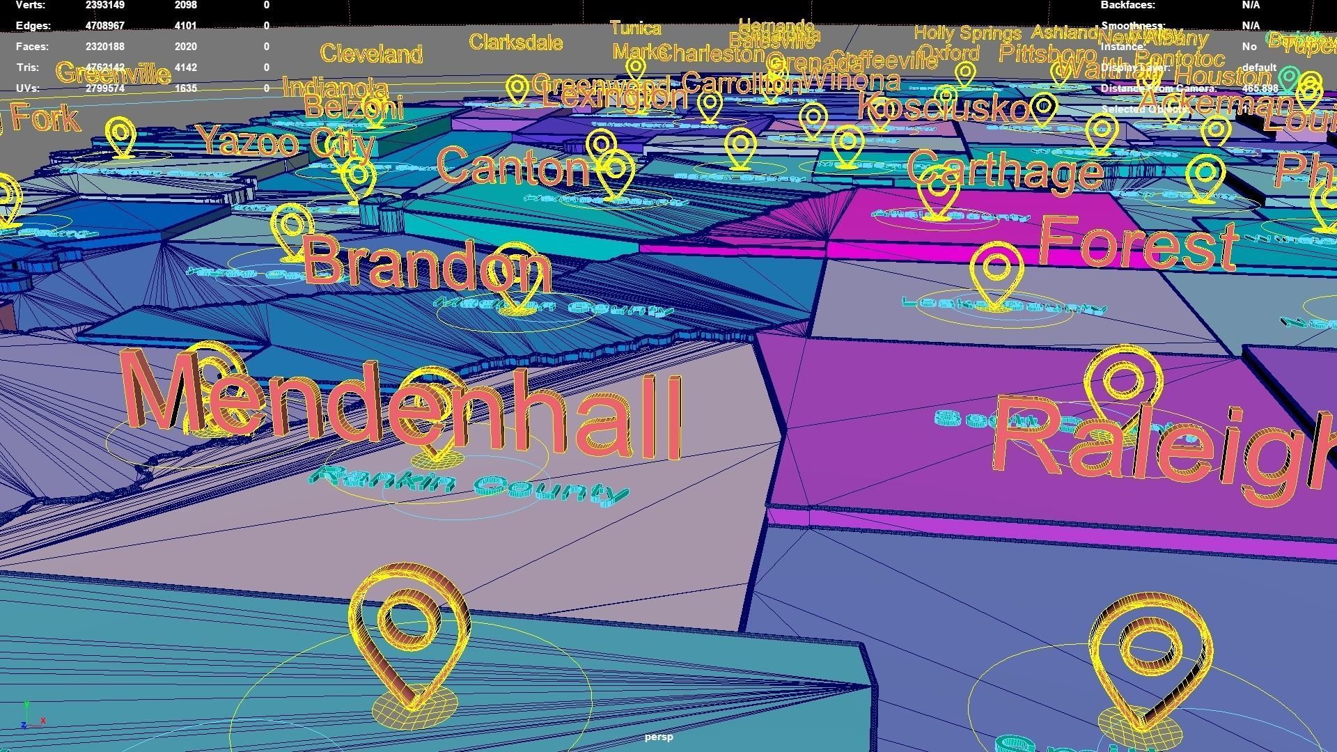 Mississippi United States USA map region 3D model geography 3D model ...